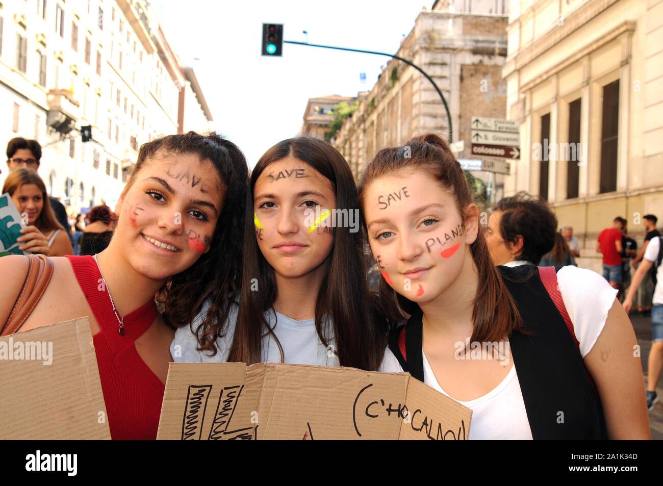 Italy, Rome, September 27, 2019 : Global climate strike, students ...