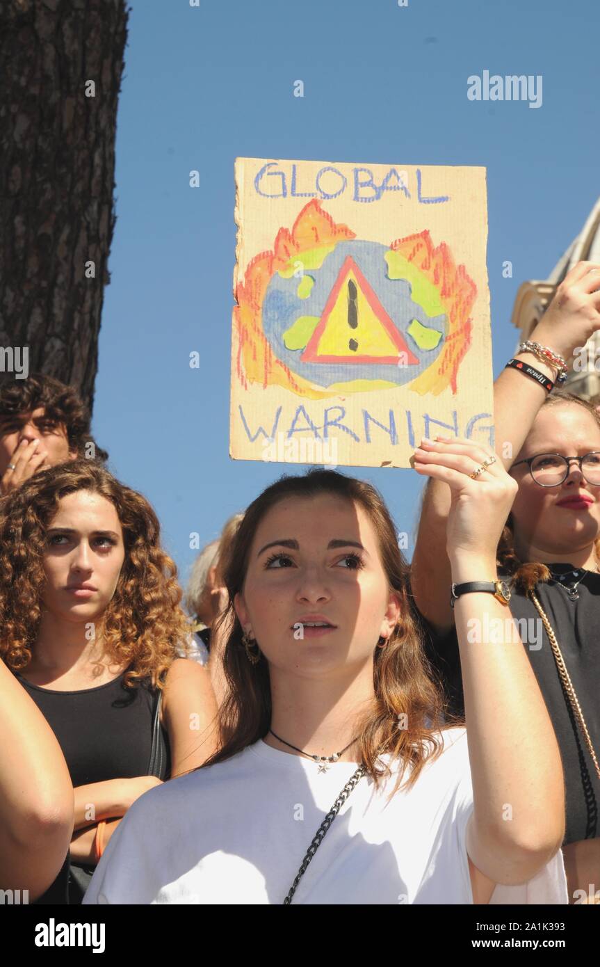 Italy, Rome, September 27, 2019 : Global climate strike, students ...