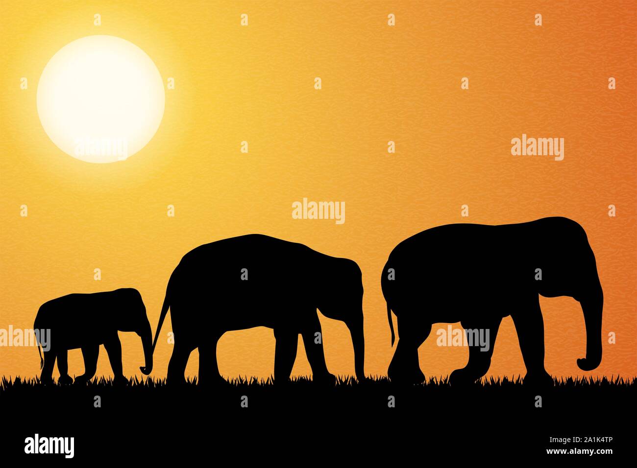 Family of elephant in Africa vector Stock Vector Image & Art - Alamy
