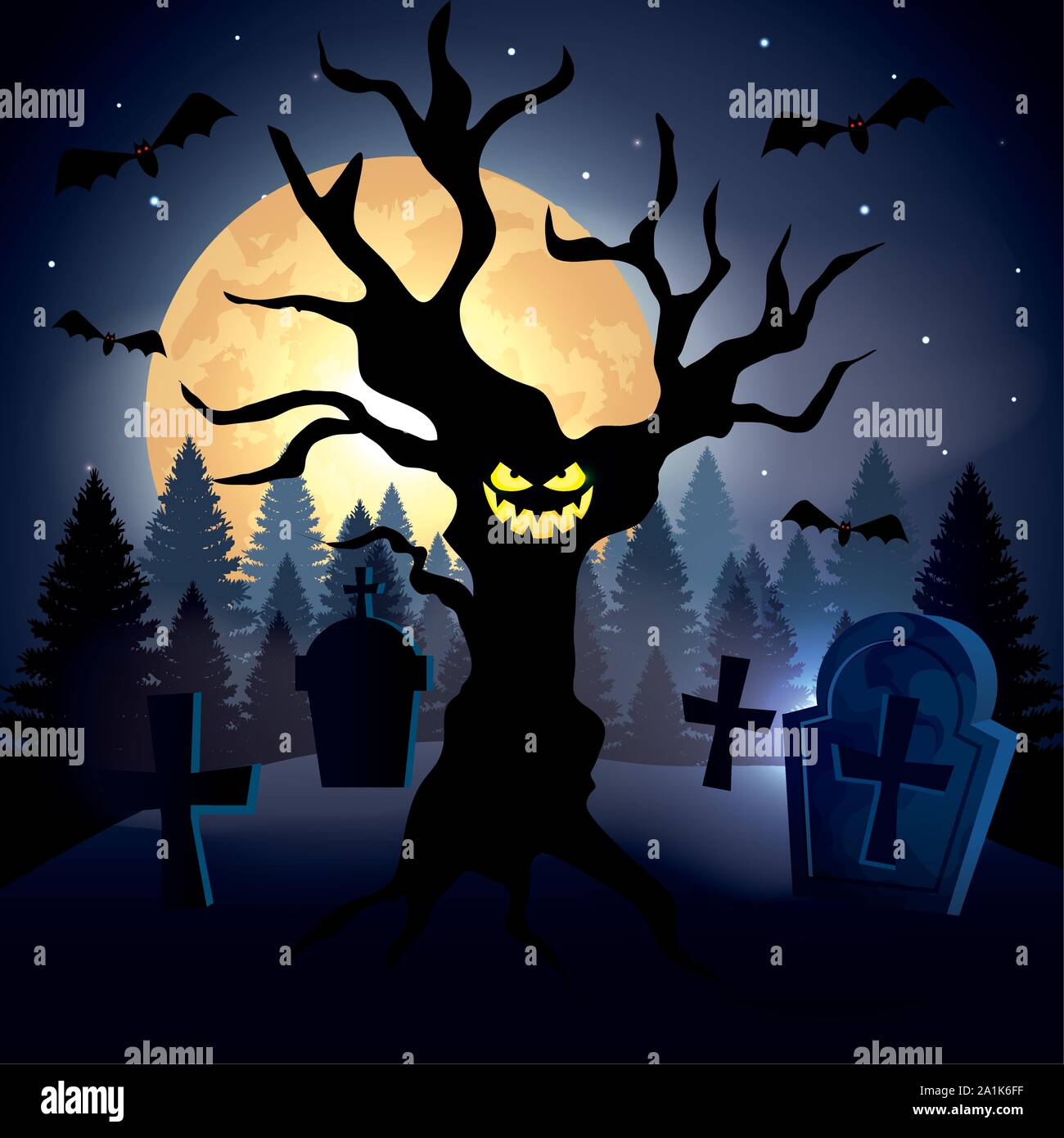 Haunted Cemetery Art