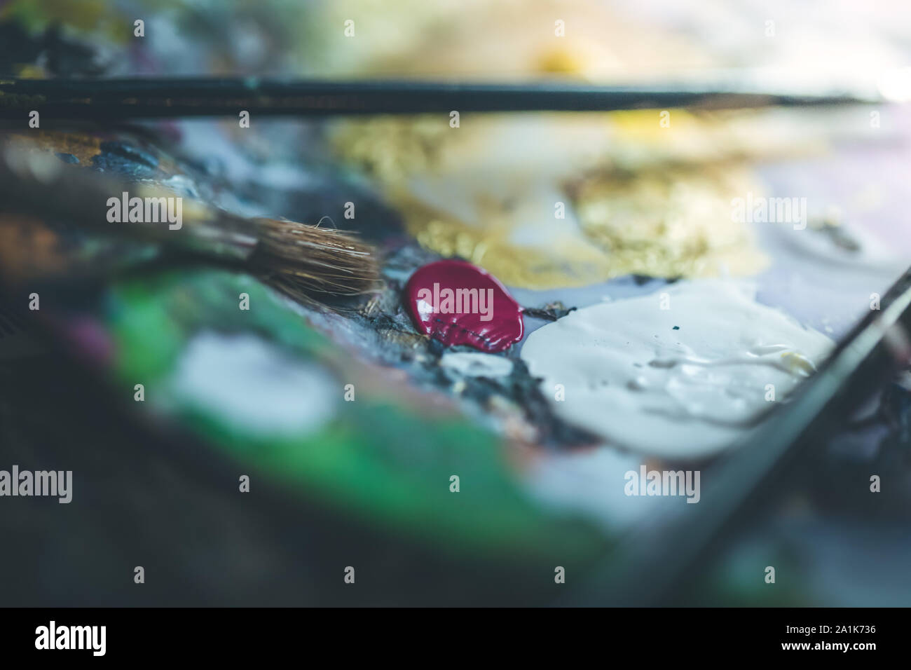 Artist paint brush on painting background. Painting therapy Stock Photo ...