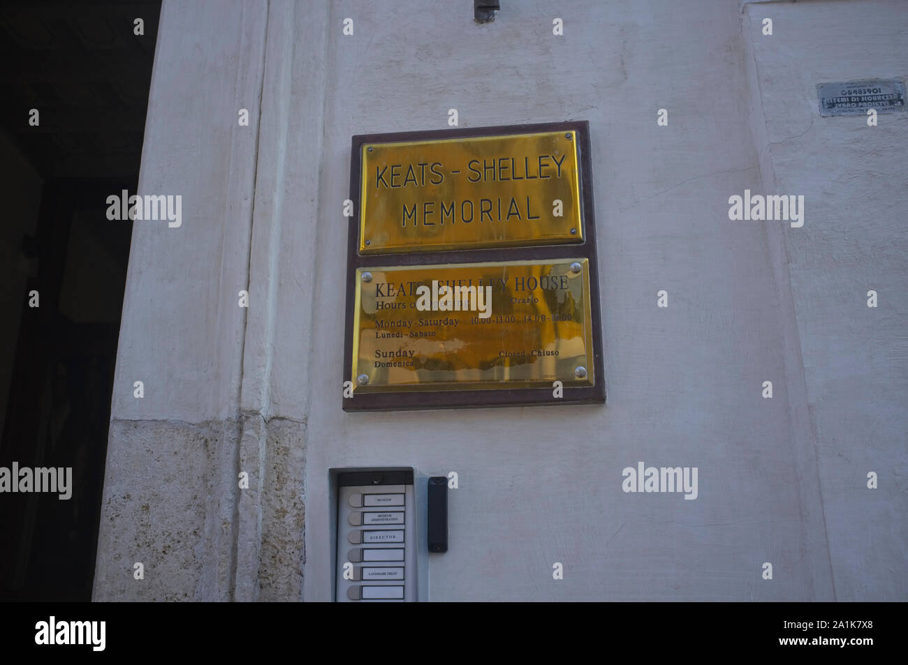 Keats-Shelley House museum in Rome. This building is where John Keats ...
