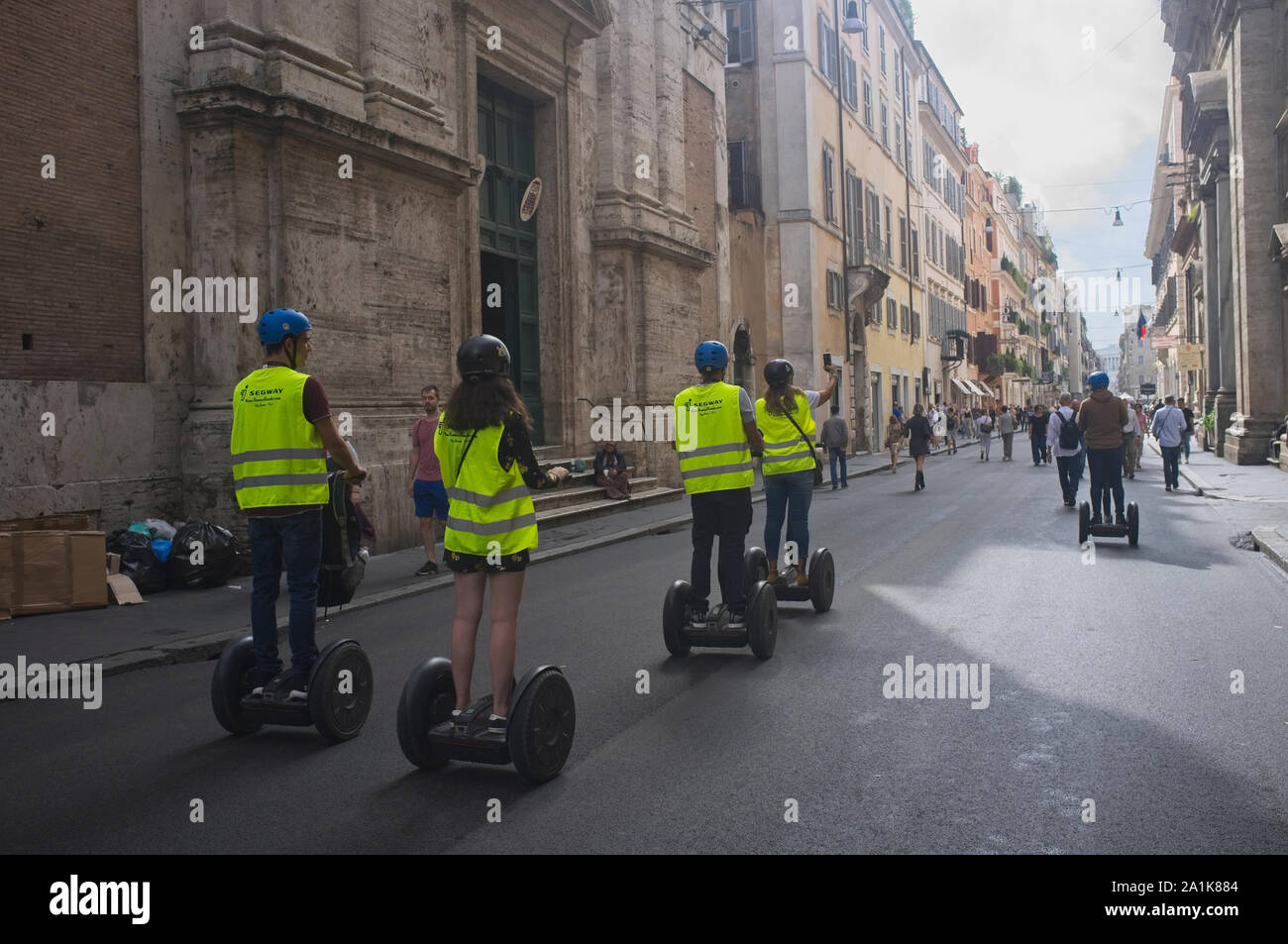 Segway tour in Rome's via del Corso Stock Photo - Alamy