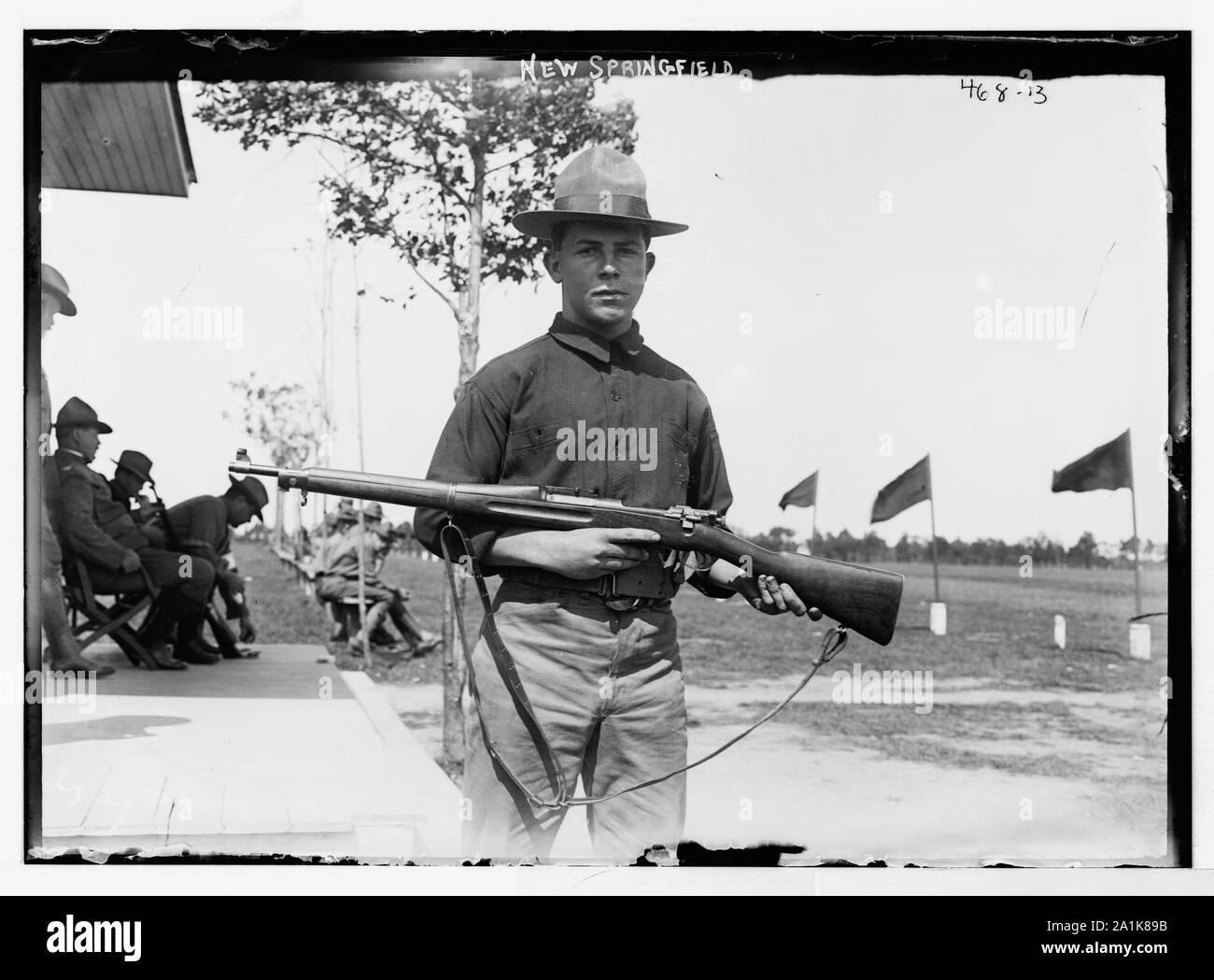 New Springfield [soldier holding rifle] Stock Photo - Alamy