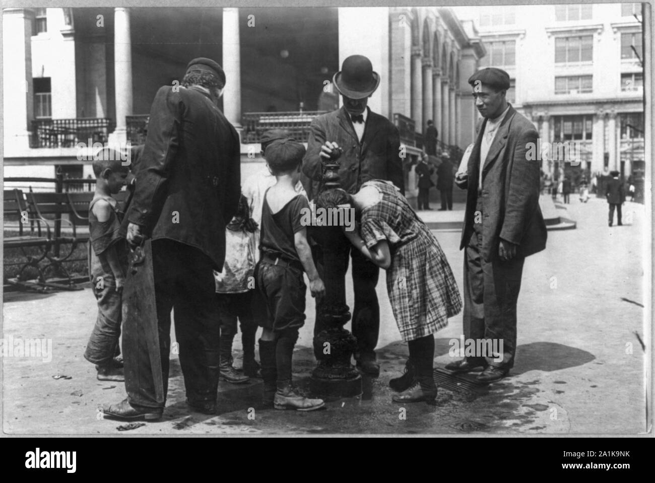 New York City - children on the street: hot weather street scene - On a ...