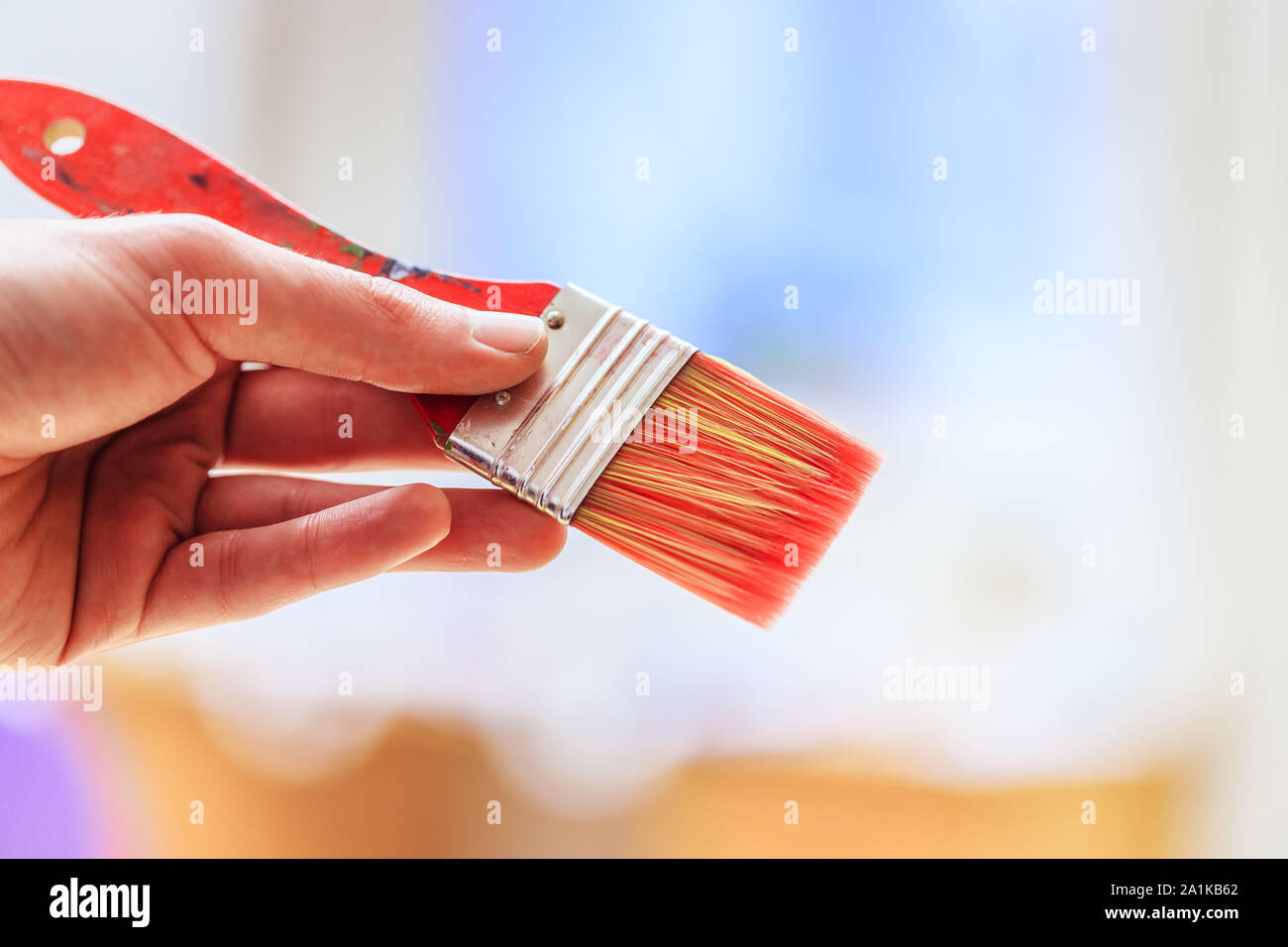 Artist paint brush on painting background. Painting therapy Stock Photo ...