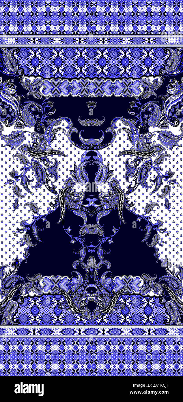 Paisley pattern. Indian rug paisley ornament pattern. Multicolor ...