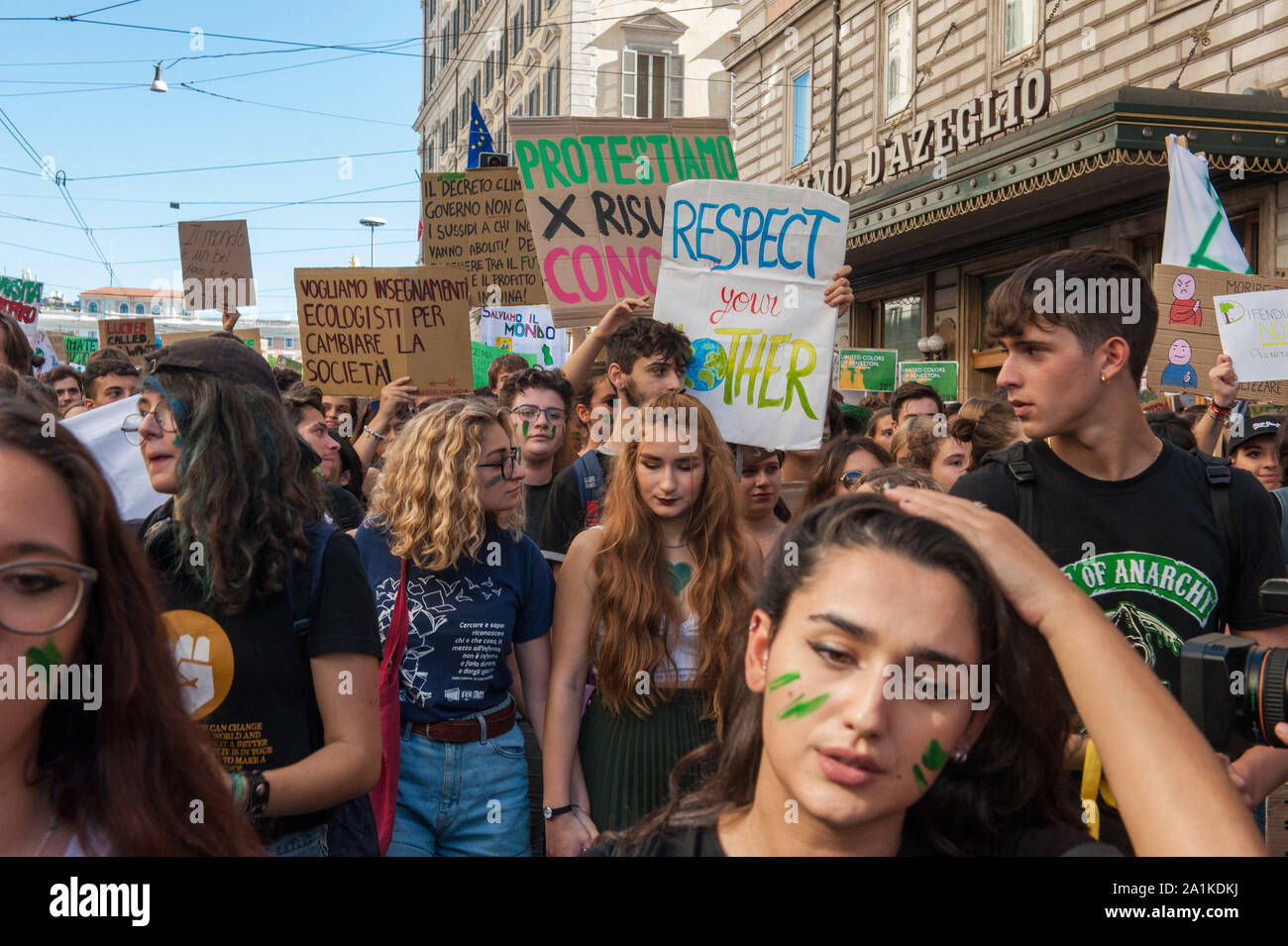 Roma, 27/09/2019: Climate global strike, Fridays for Future Stock Photo ...
