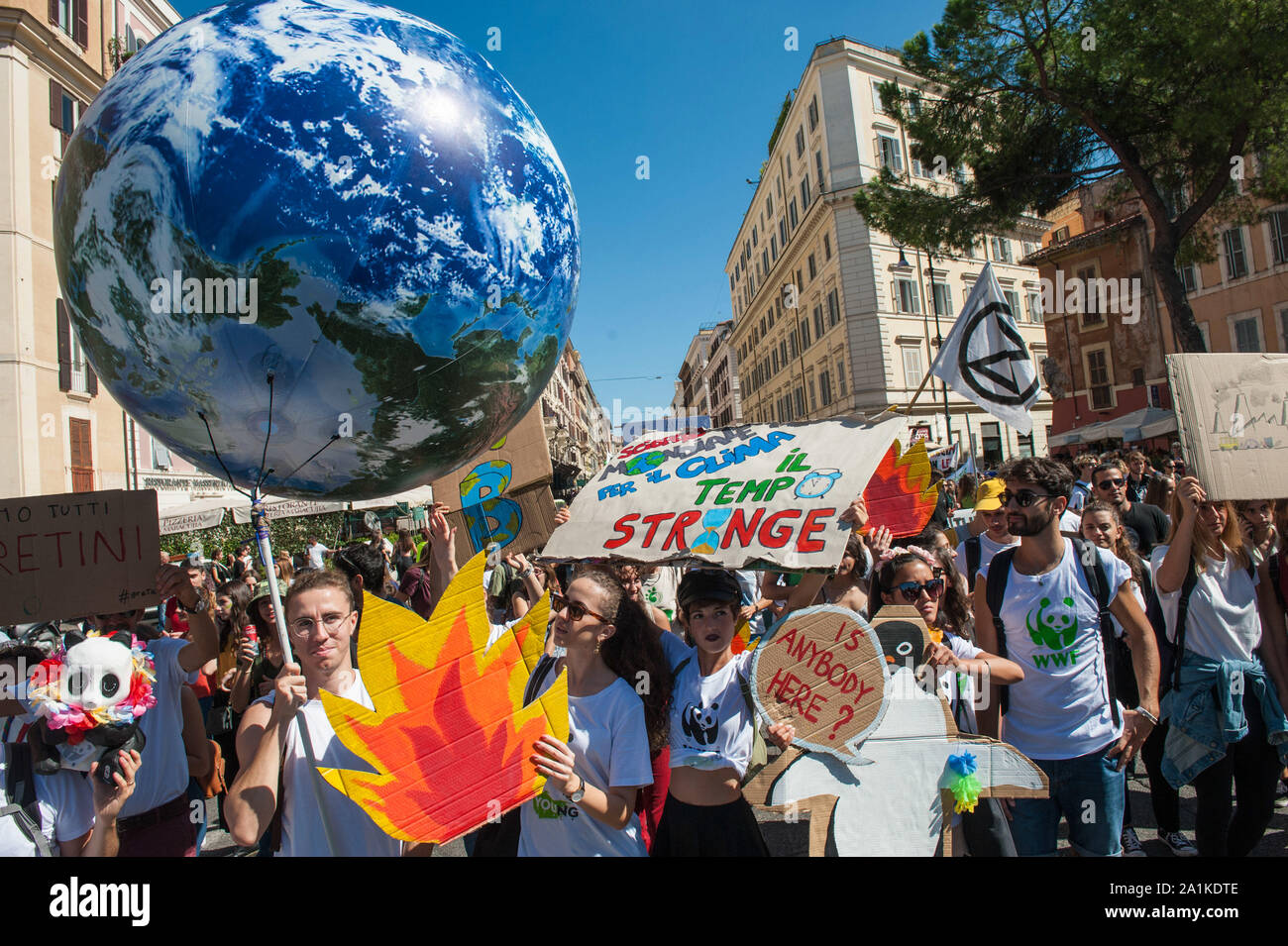 Roma, 27/09/2019: Climate global strike, Fridays for Future Stock Photo ...