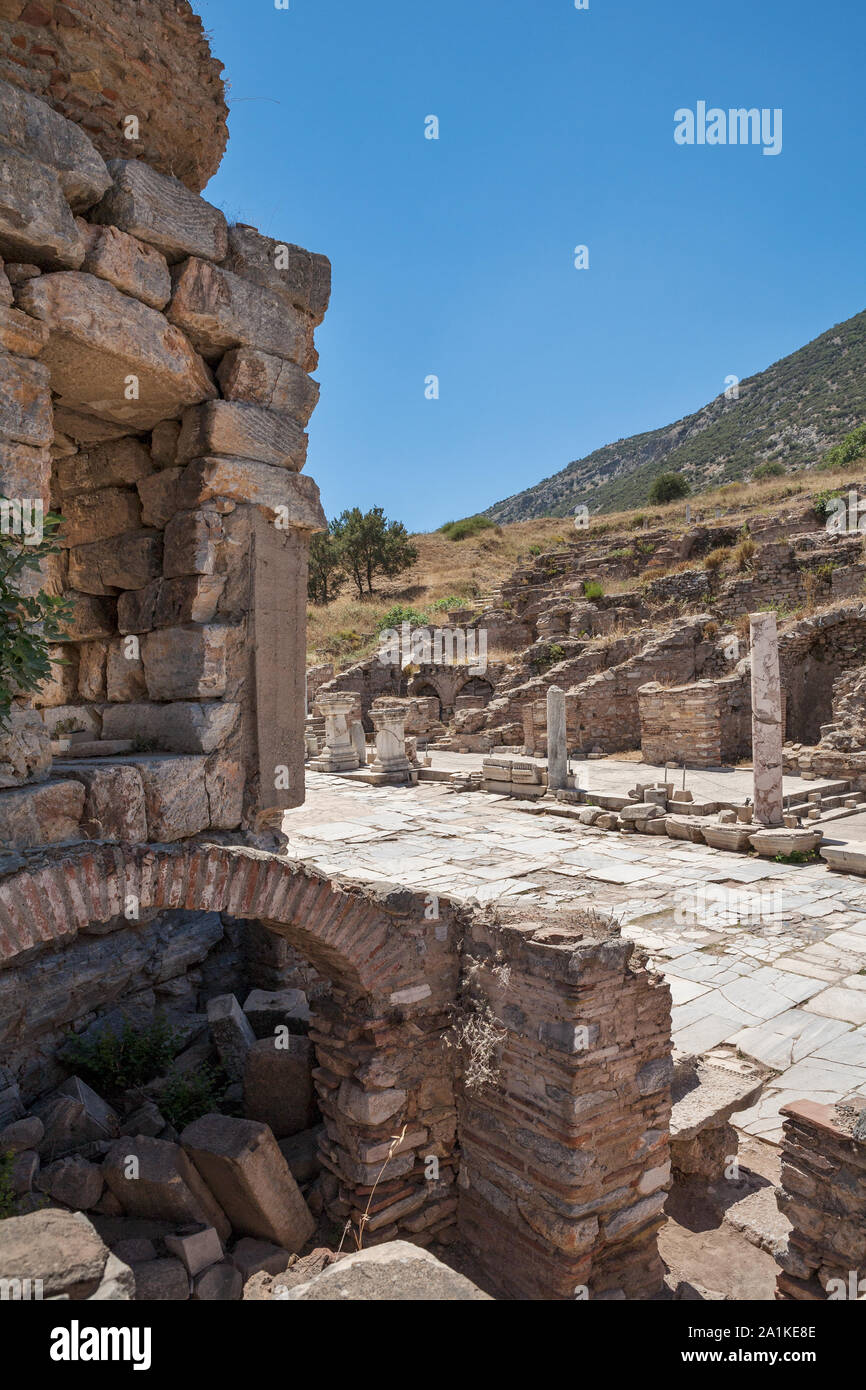 Ruins of the ancient Ephesus. Selcuk in Izmir Province, Turkey Stock ...