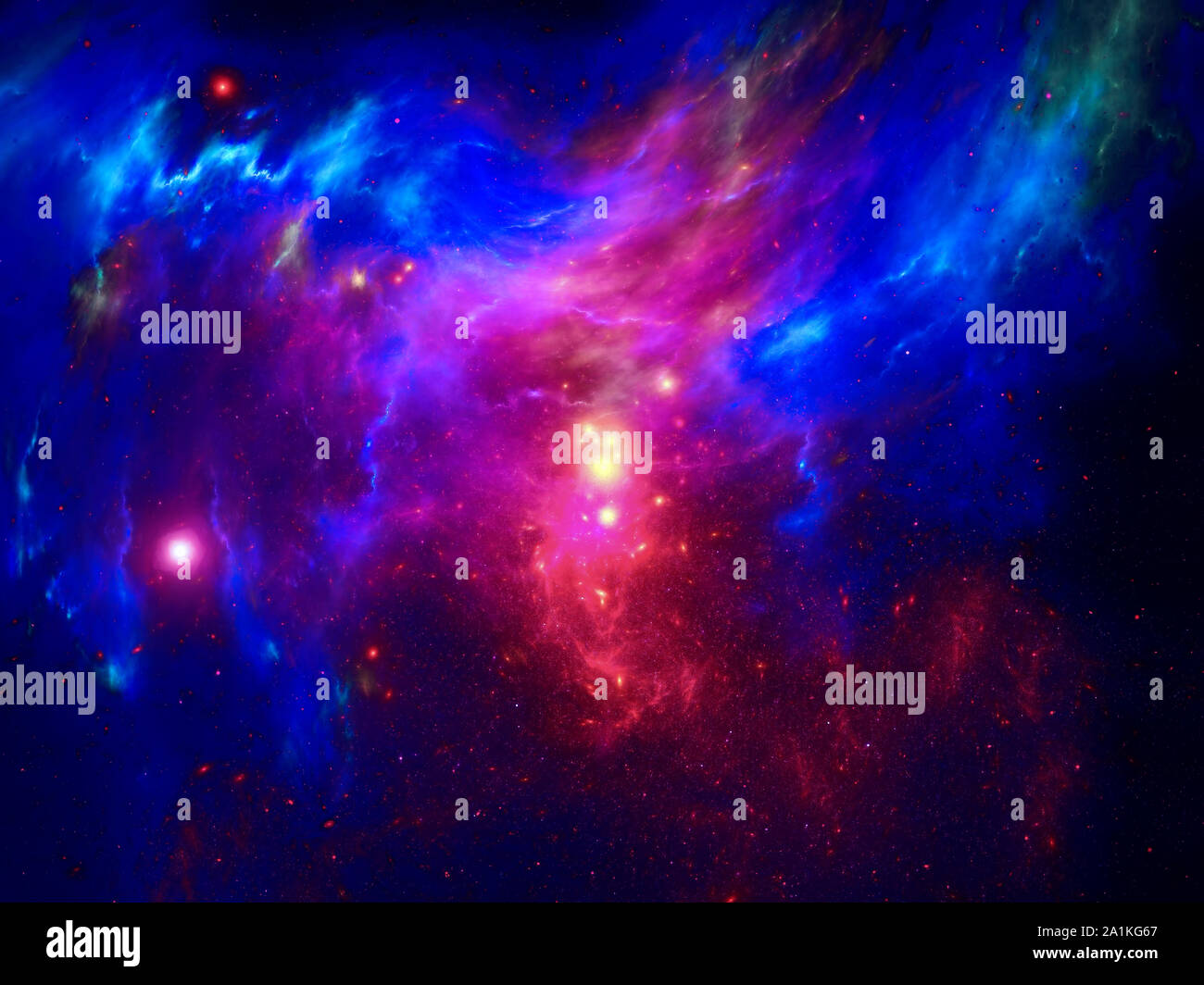 Colorful space landscape - abstract digitally generated illustration ...