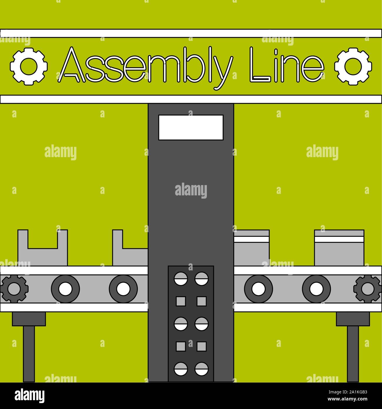 Production machinery. Assembly line poster - Vector illustration Stock ...