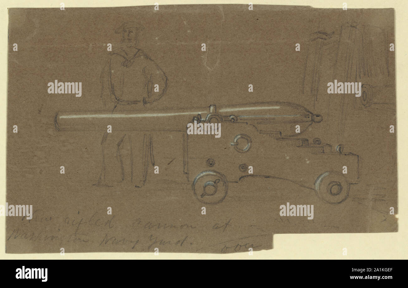 New rifled cannon at Washington Navy Yard Stock Photo - Alamy