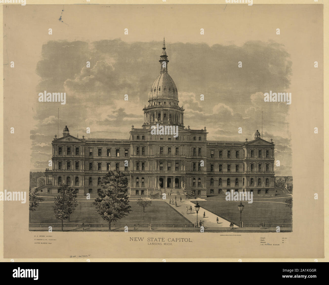 New state capitol, Lansing, Mich Stock Photo - Alamy