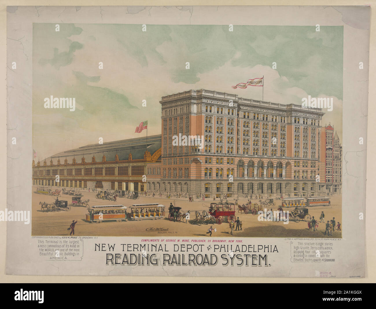New terminal depot at Philadelphia. Reading railroad system Stock Photo ...
