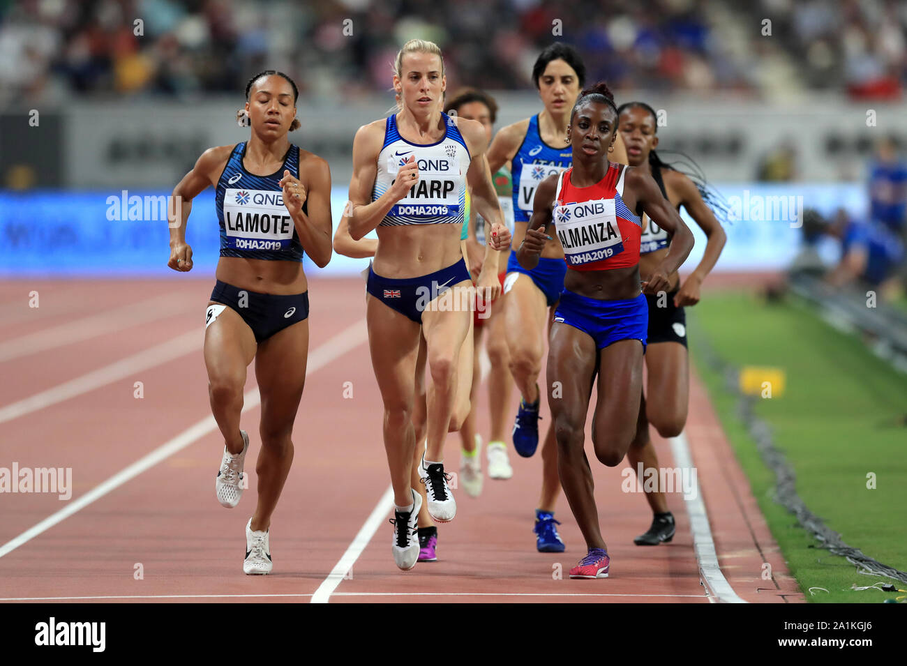 Great Britain's Lynsey Sharp (second left) in action during the Women's ...