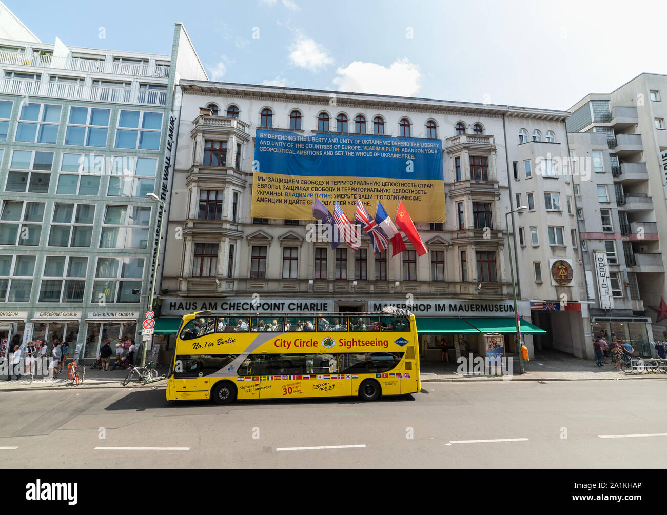 Berlin, Germany - 4 august 2019: view of DDR museum Checkpoint Charlie ...