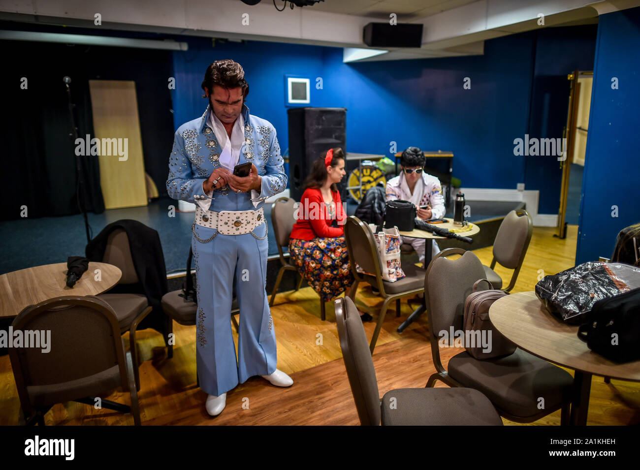 Elvis' wait as they prepare for competition inside the Grand Pavillion ...