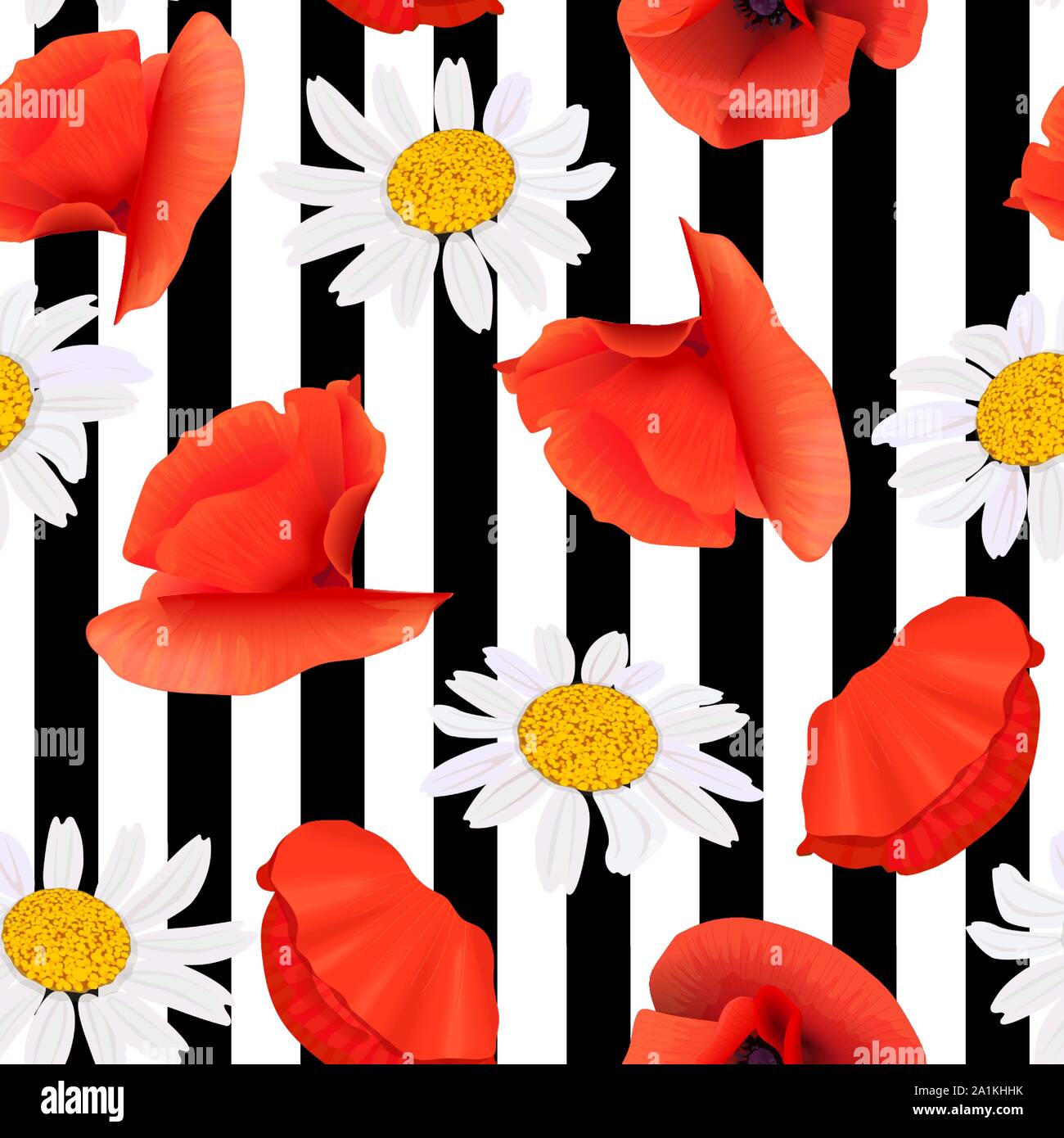 Poppy chamomile Stock Vector Images - Alamy