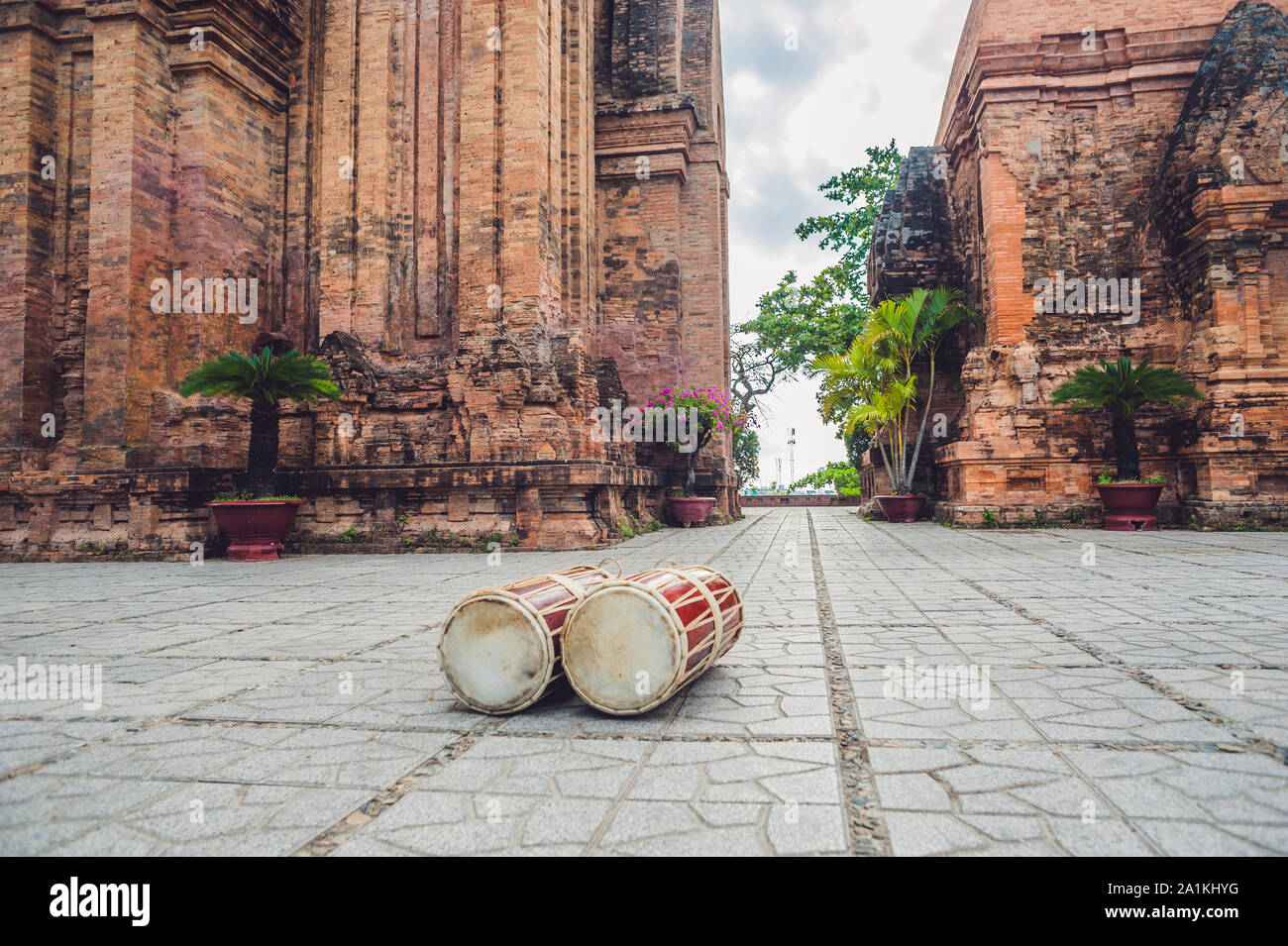 Old Brick cham towers in Nha Trang, landmark Vietnam Stock Photo - Alamy