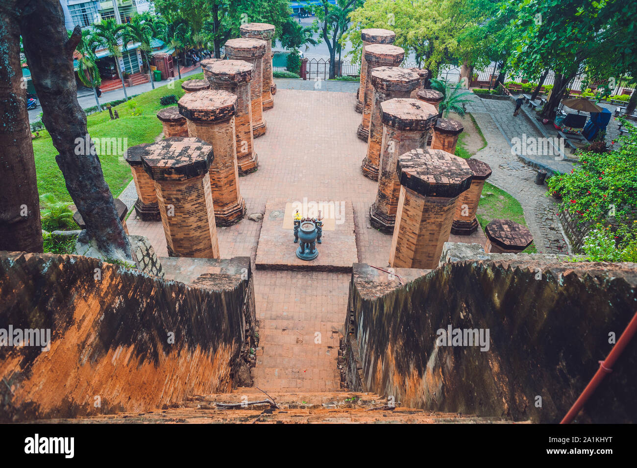 Old Brick cham towers in Nha Trang, landmark Vietnam Stock Photo - Alamy