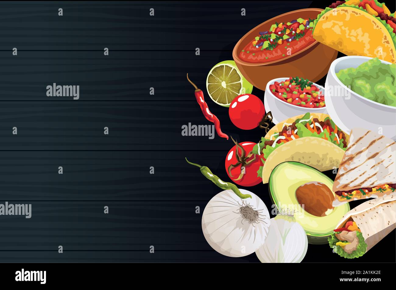 Food background tortilla ingredients Stock Vector Images - Alamy