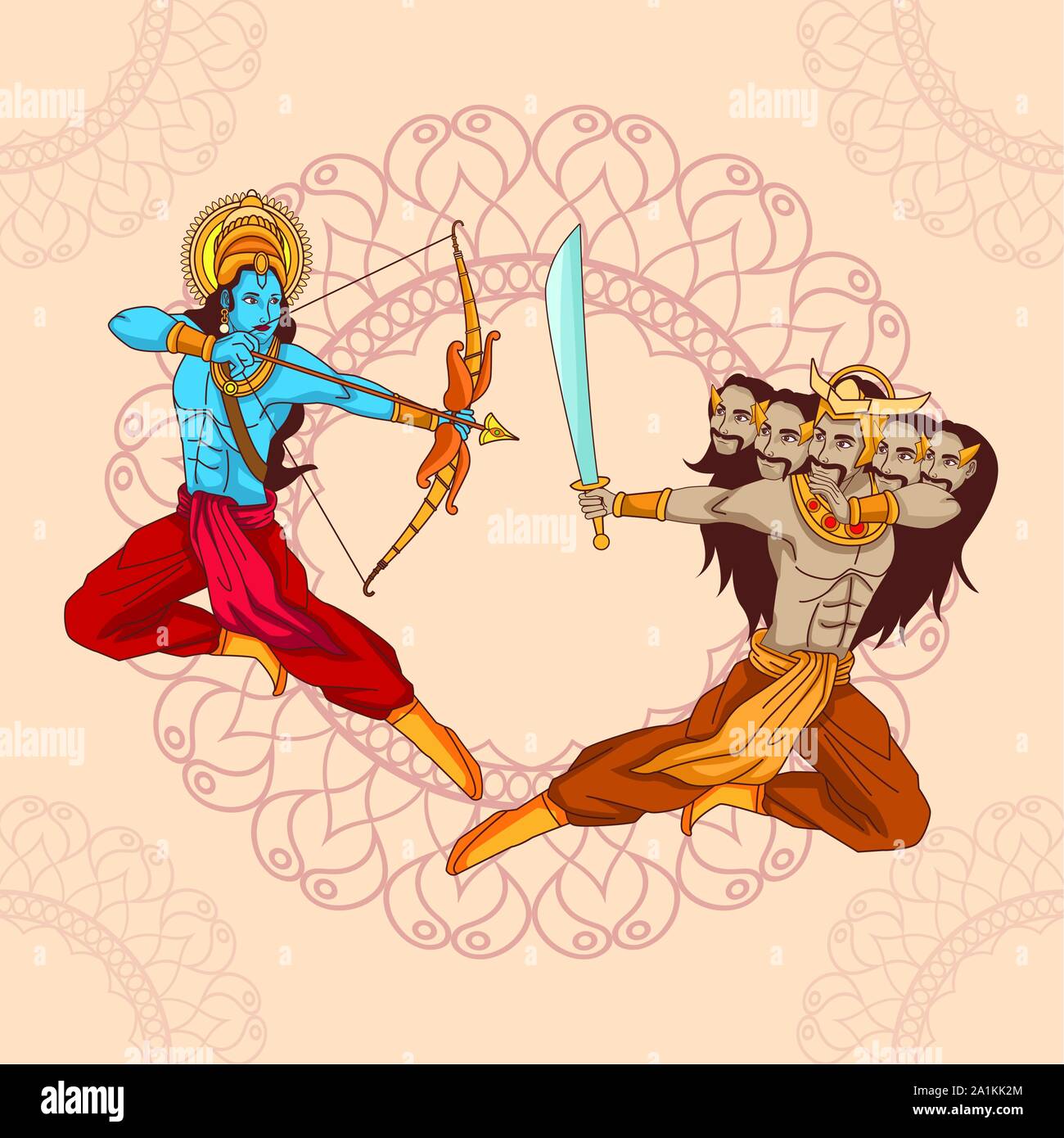 Dusshera celebration Stock Vector Images - Alamy