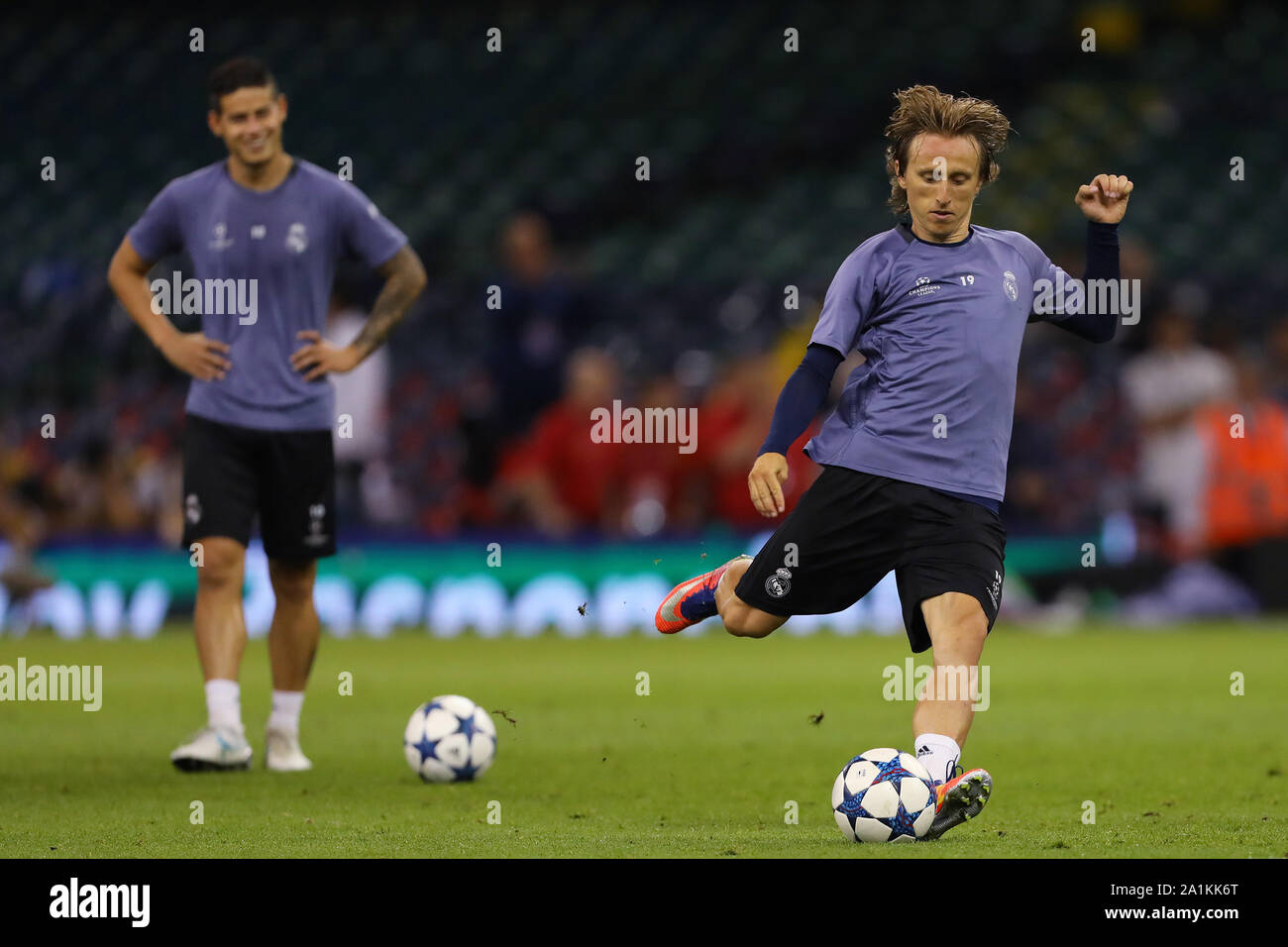 Luka Modric of Real Madrid - Real Madrid training ahead of the UEFA ...