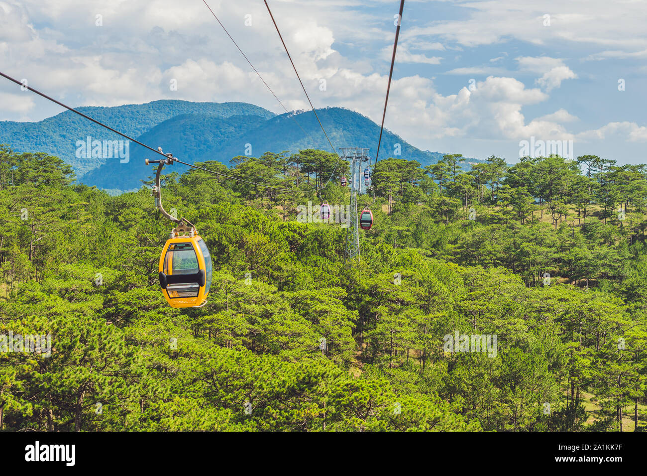 Dalat Cable Car at Robin Hill, Truc Lam. Vietnam Stock Photo - Alamy