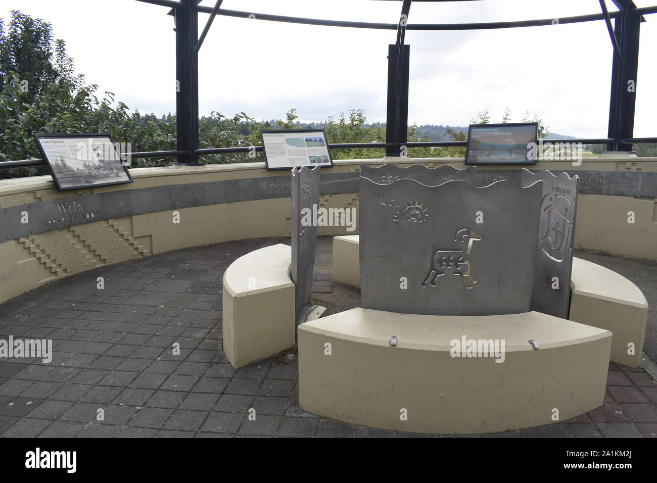 The Prairie Overlook has benches to sit on and information signs to ...