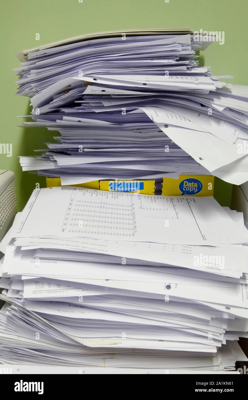 Piles of paper waiting to be recycled Stock Photo - Alamy