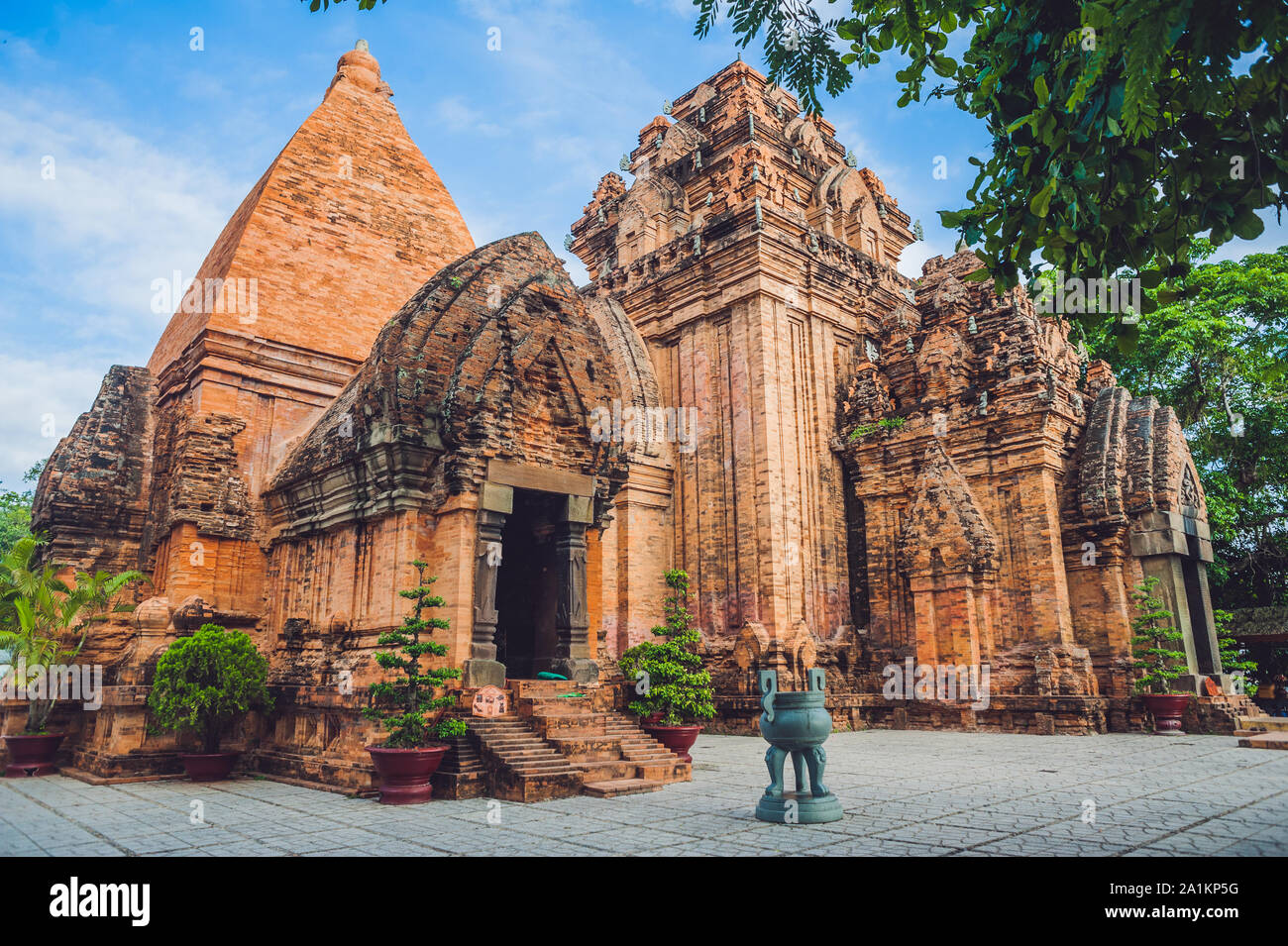 Old Brick cham towers in Nha Trang, landmark Vietnam Stock Photo - Alamy