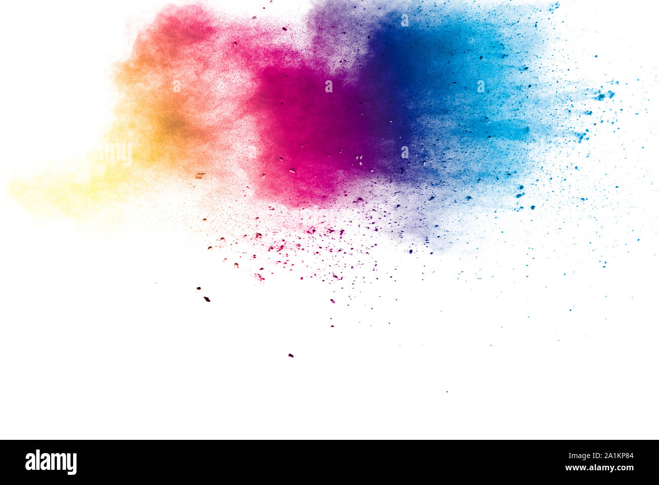 Colorful background of pastel powder explosion.Multi colored dust ...