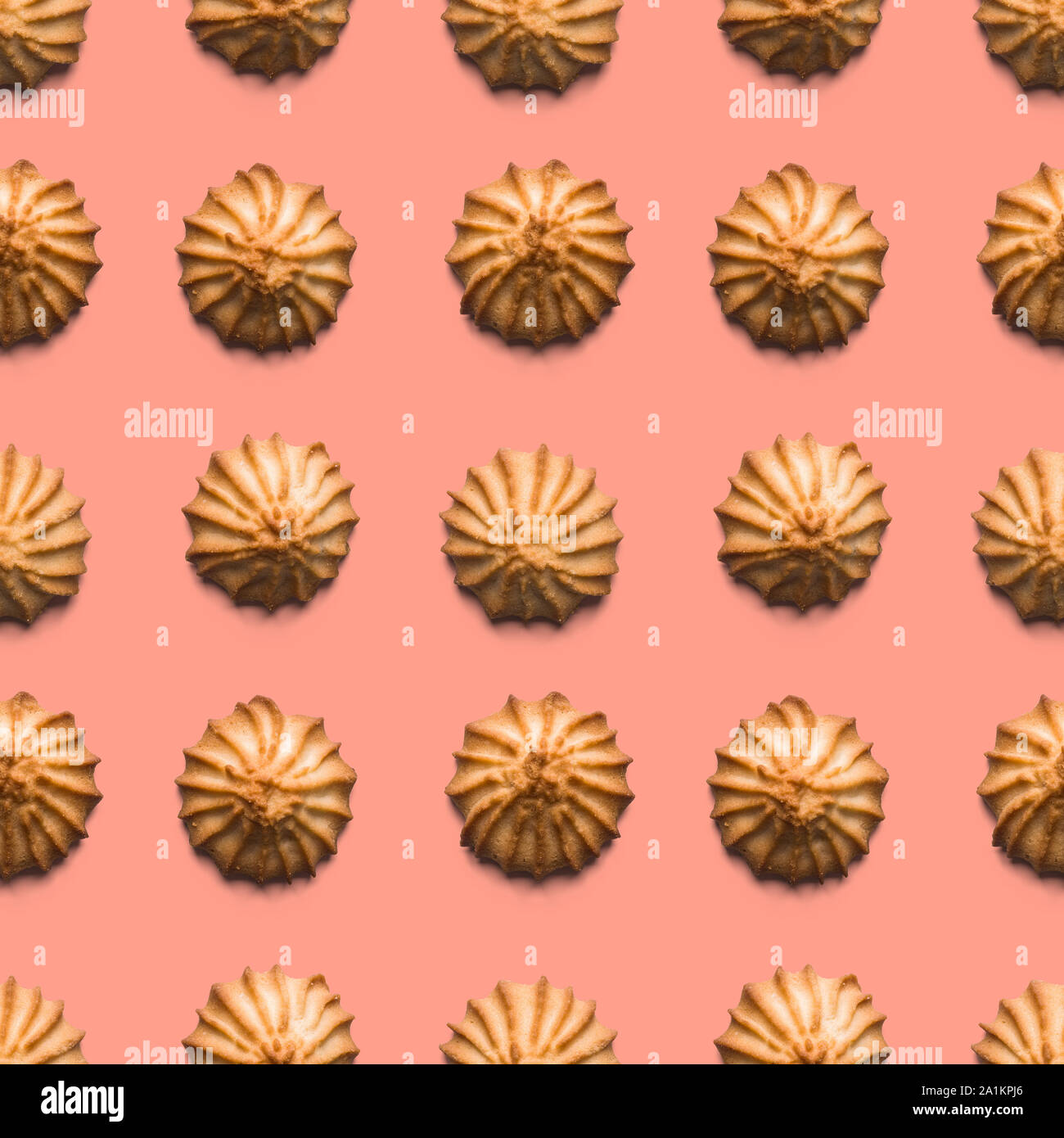 Biscuits on colourful background. Seamless pattern Stock Photo - Alamy