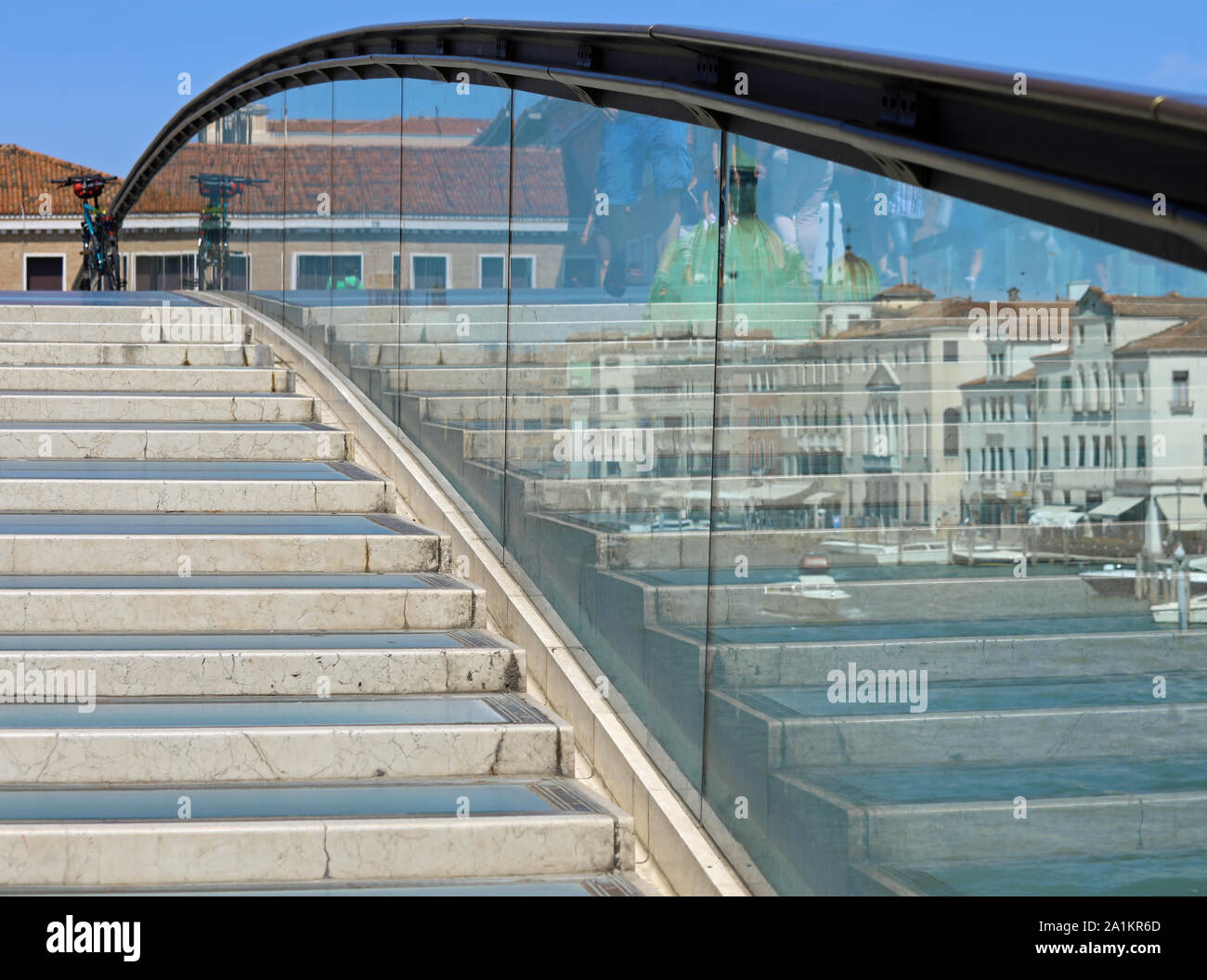 Detail of modern bridge designed by Calatrava Architect called Ponte ...