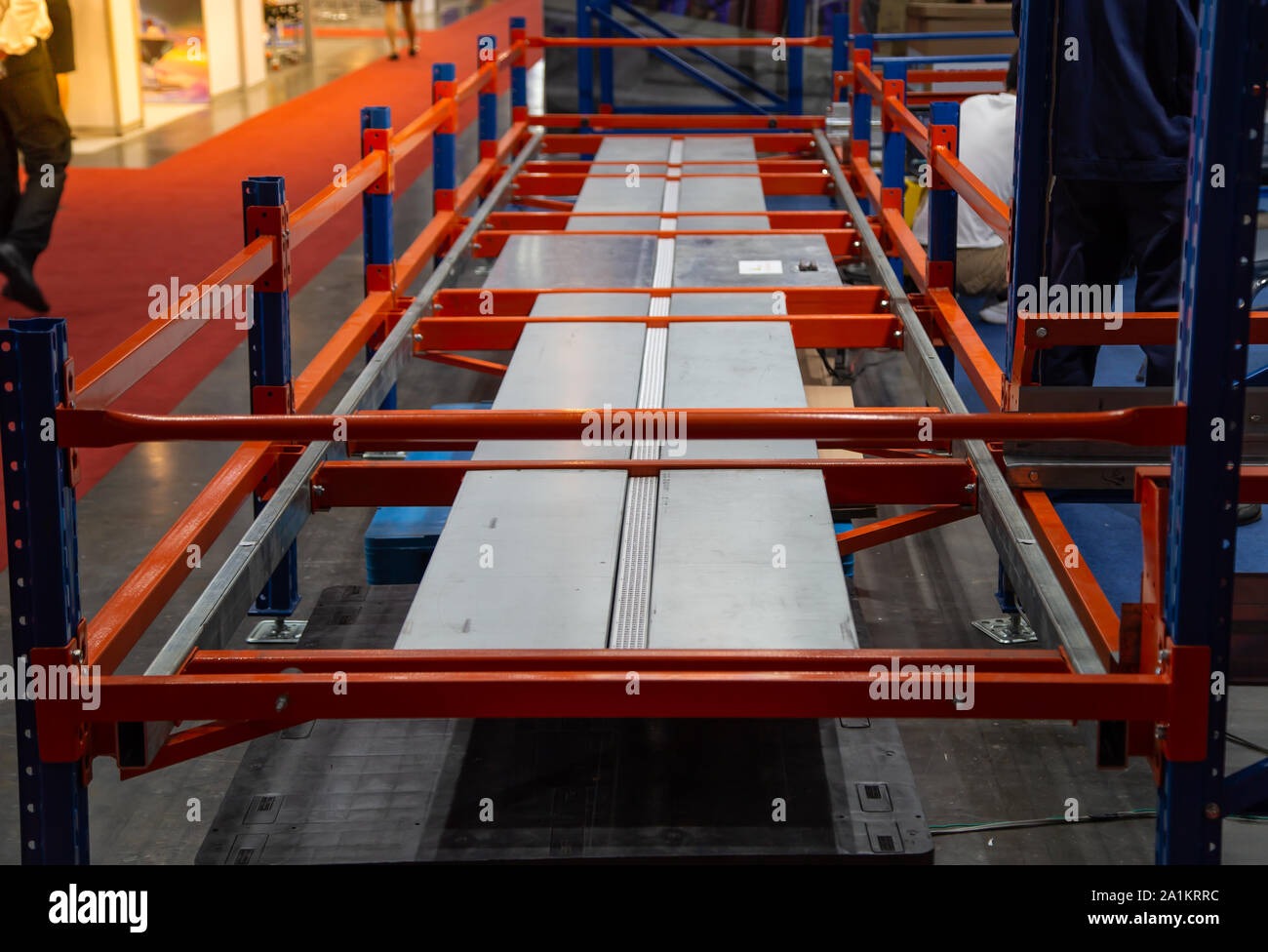 Empty new storage rack in logistic warehouse Stock Photo - Alamy