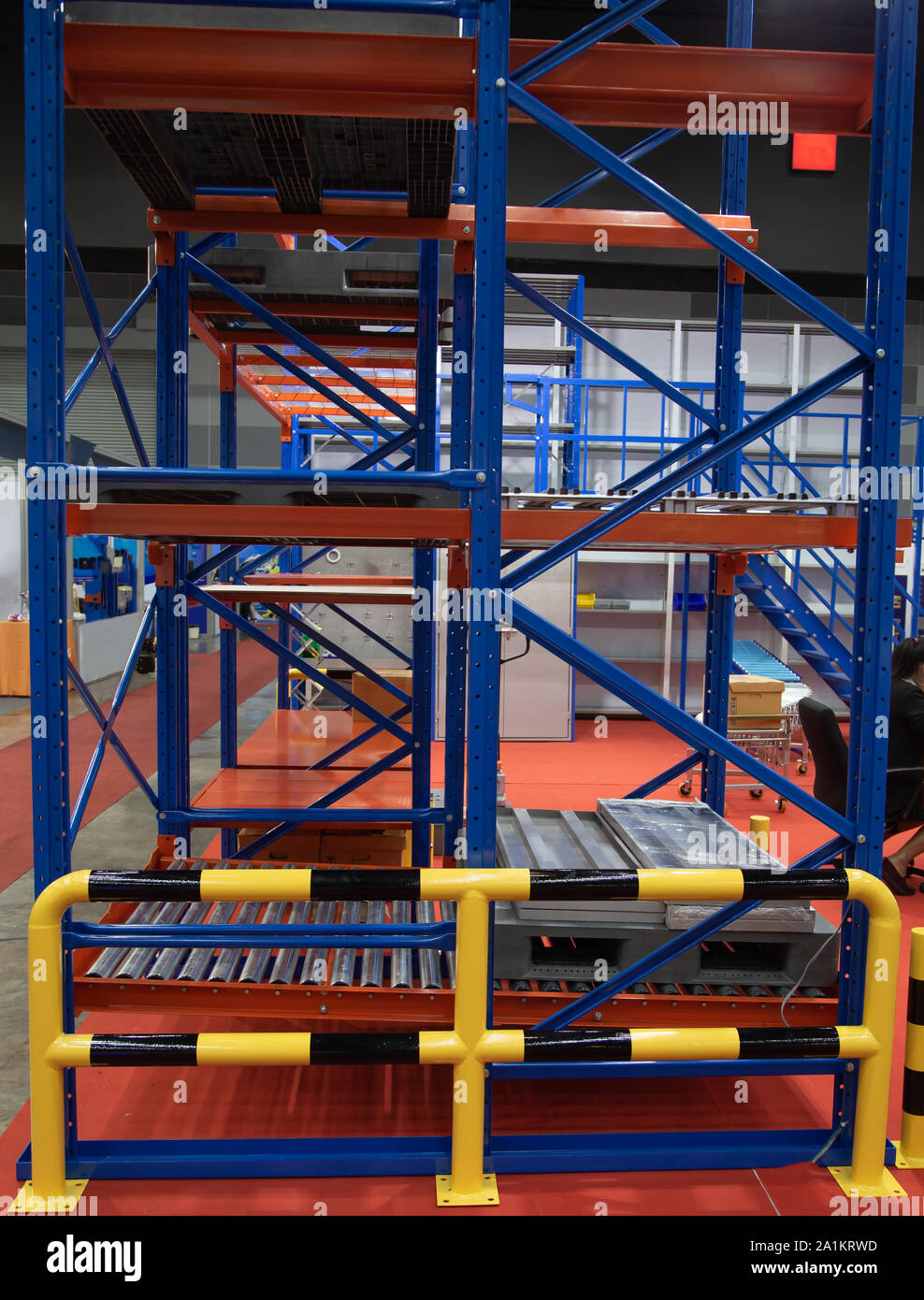 Empty new storage rack in logistic warehouse Stock Photo - Alamy