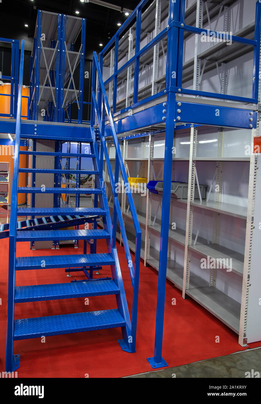 Empty new storage rack in logistic warehouse Stock Photo - Alamy