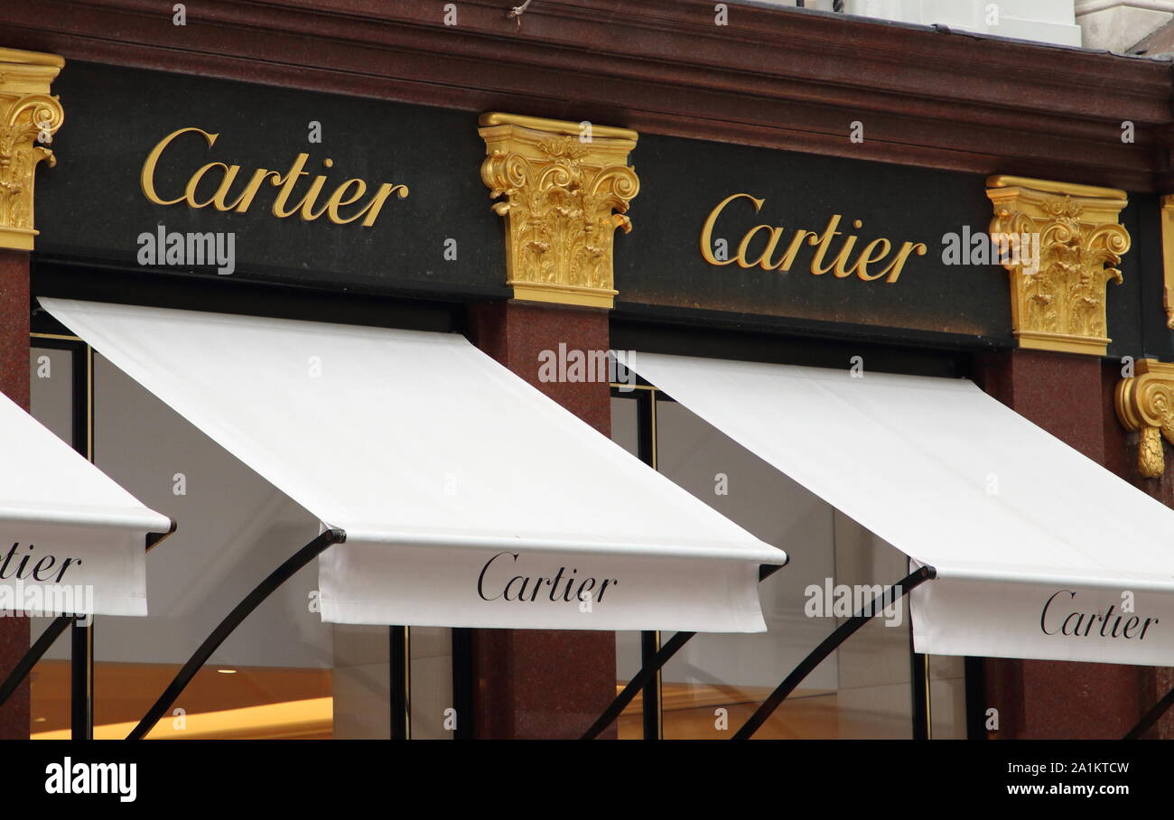 September 26, 2019, London, United Kingdom: Cartier store in the Luxury ...