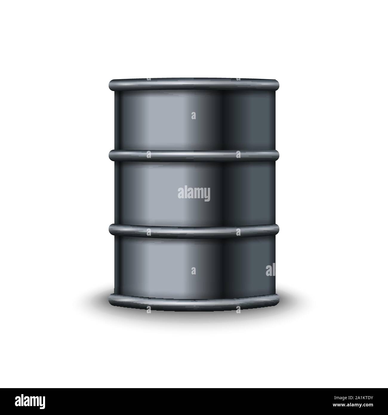 Black metal barrel isolated on white background vector Stock Vector ...
