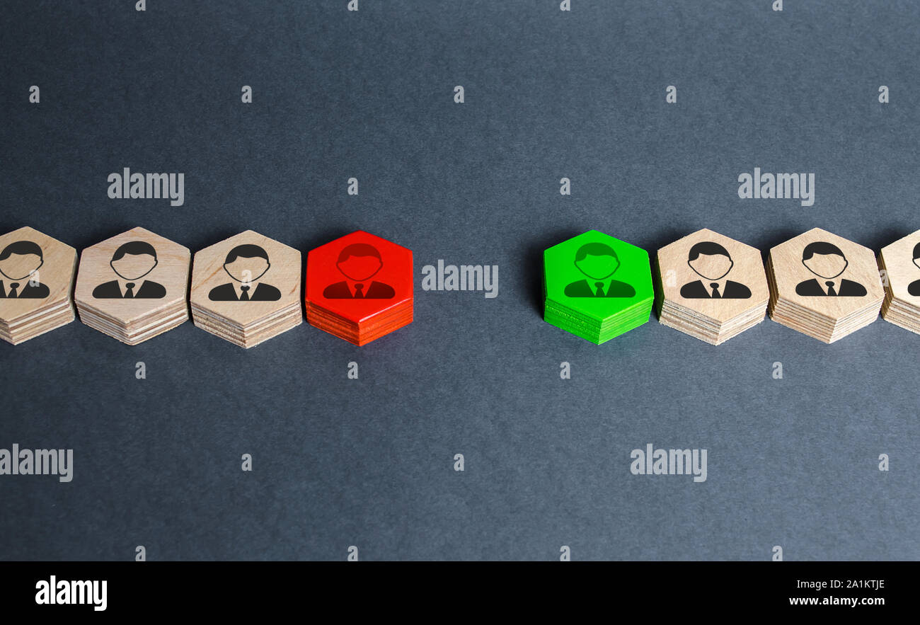 Two teams rivals. Competition and rivalry between leaders and teammates ...