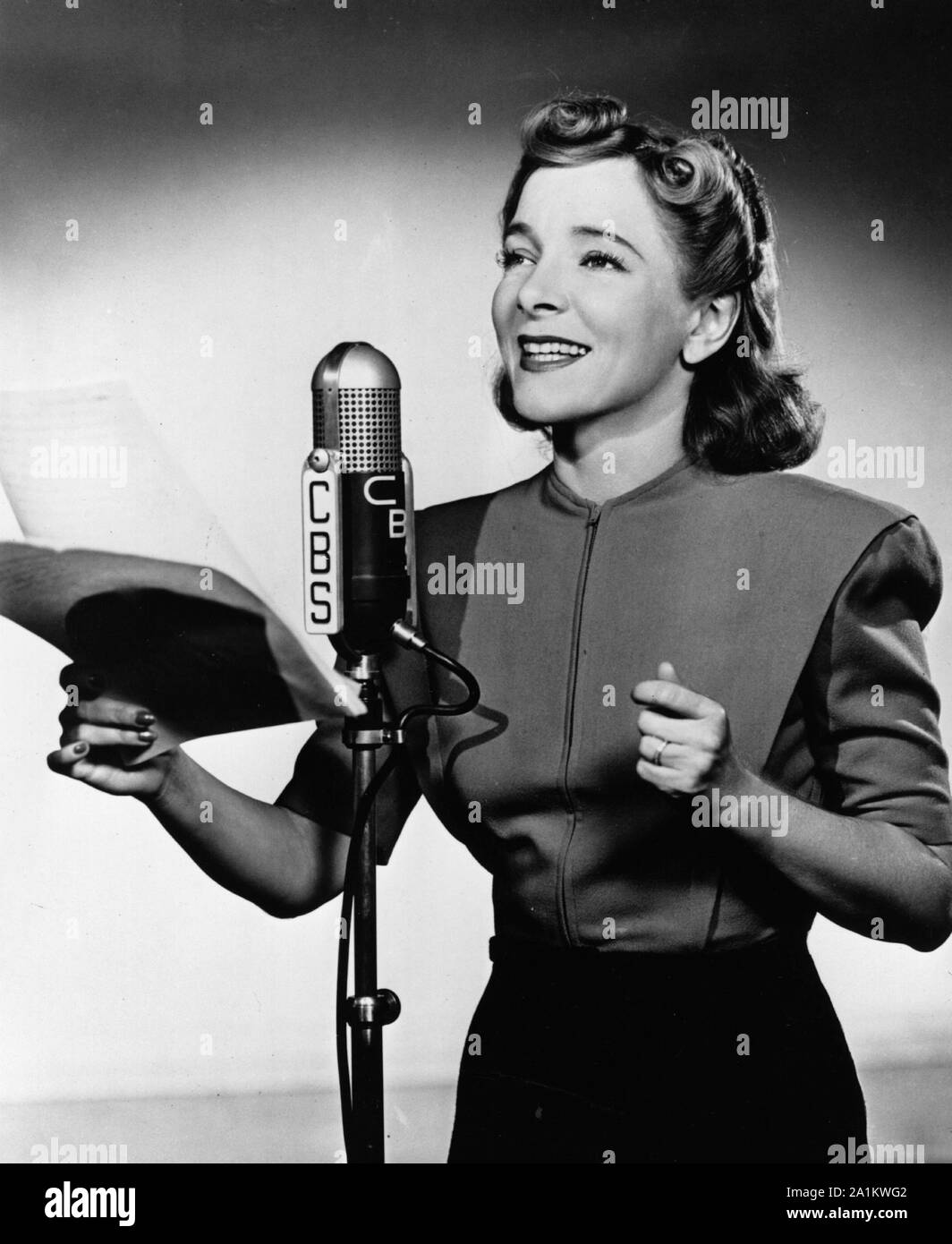Helen Hayes speaking into a CBS Microphone, circa (1935) File Reference ...