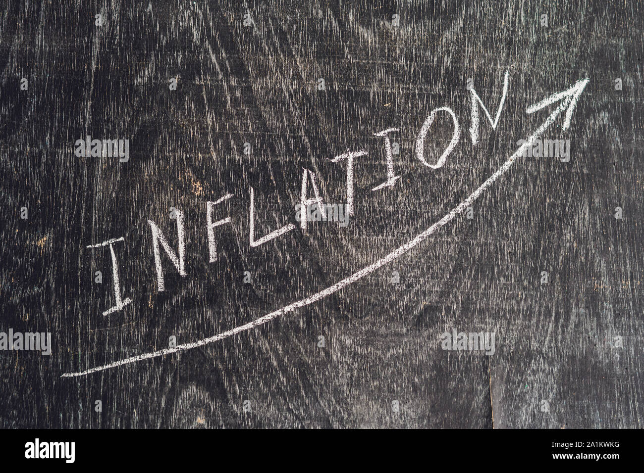 Growth inflation chart and word inflation on the board Stock Photo - Alamy