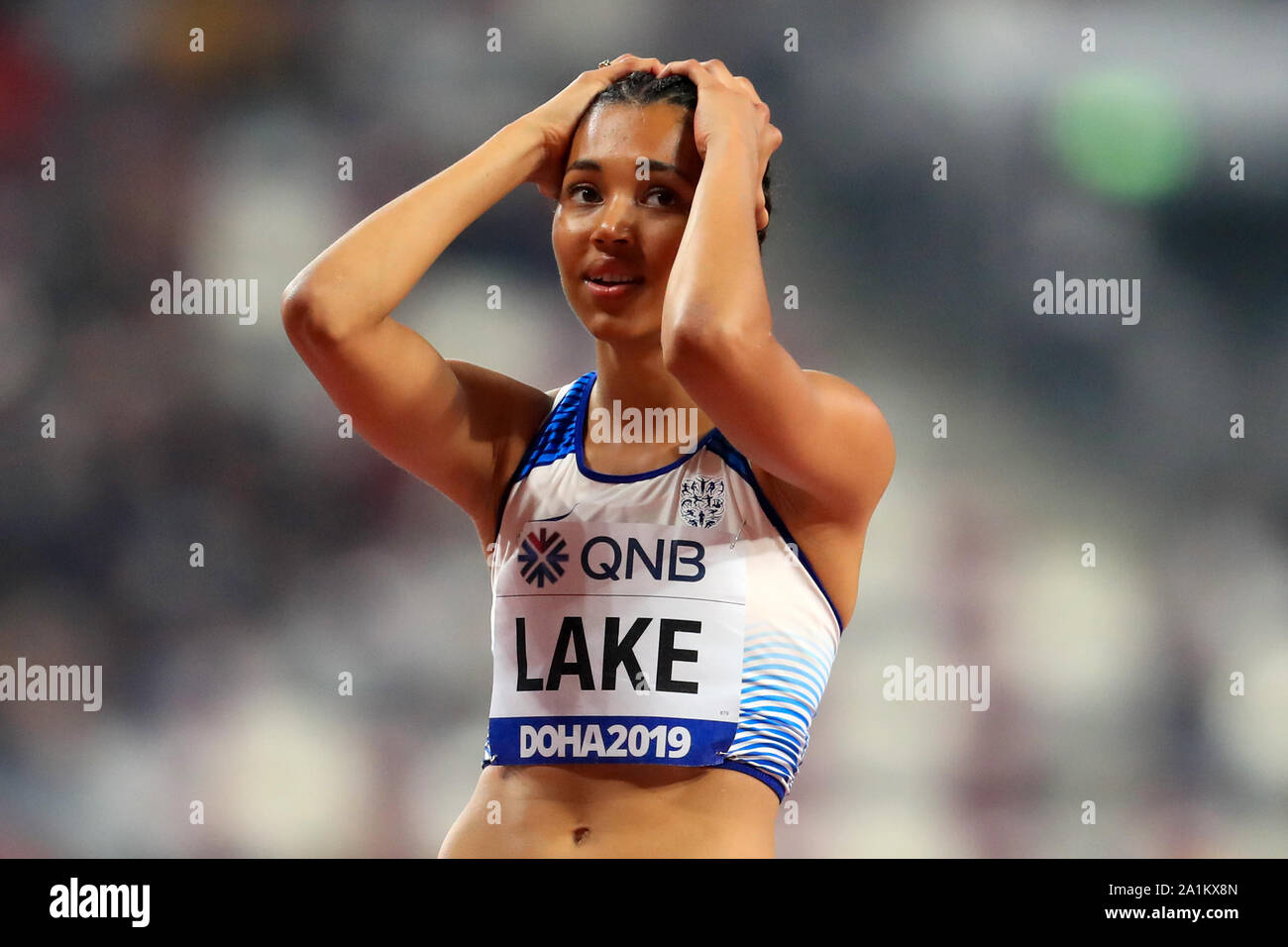 Great Britain's Morgan Lake reacts after failing in the Women's high ...