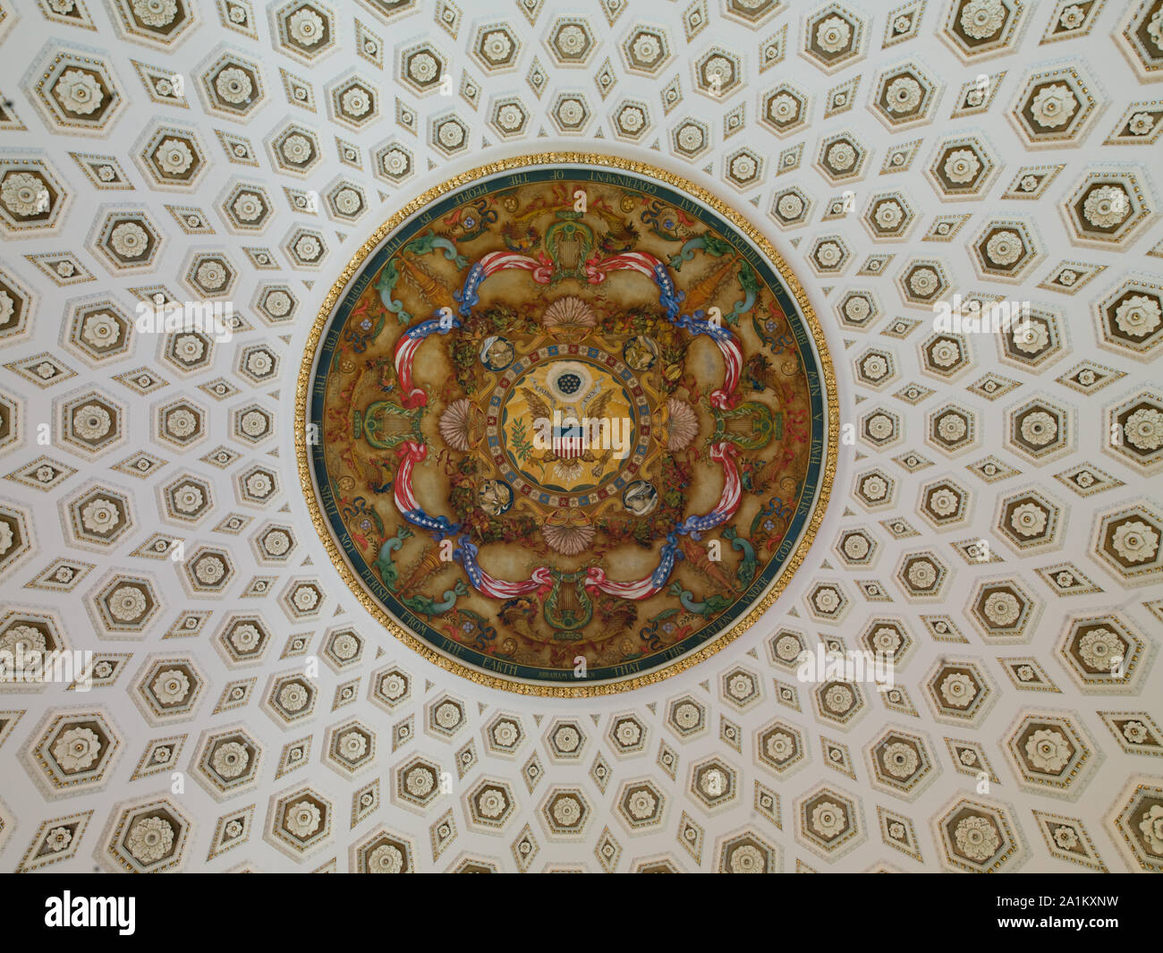 Northeast Pavilion. View of Mural and coffers in Ceiling dome. Library ...
