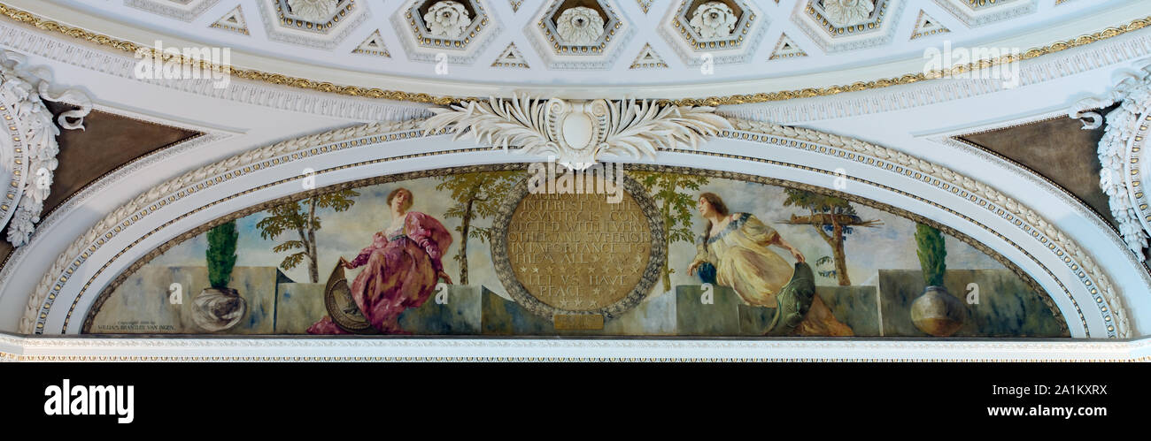 Northeast Pavilion, The Pavilion of the Seals. Lunette with mural ...