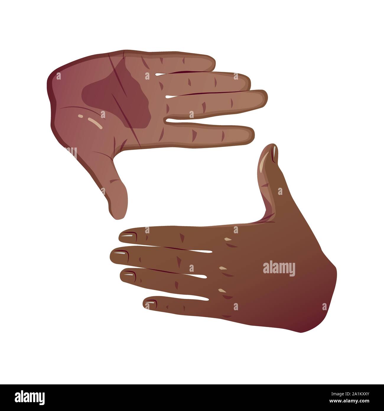 Black Hands Frame Cropping Gesture. Flat Framing hands horizontal ...