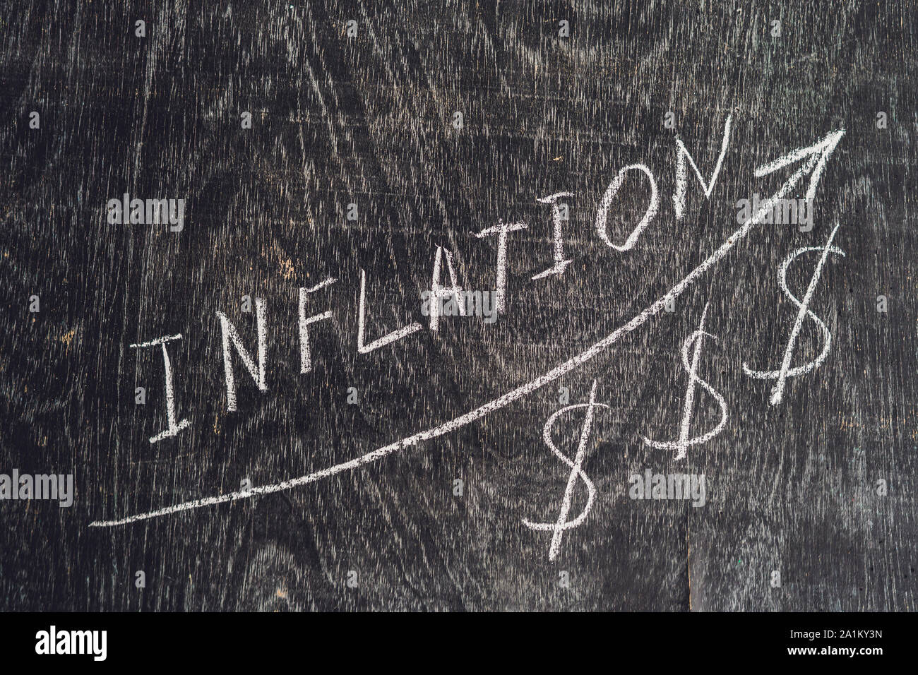 Growth inflation chart and word inflation on the board Stock Photo - Alamy