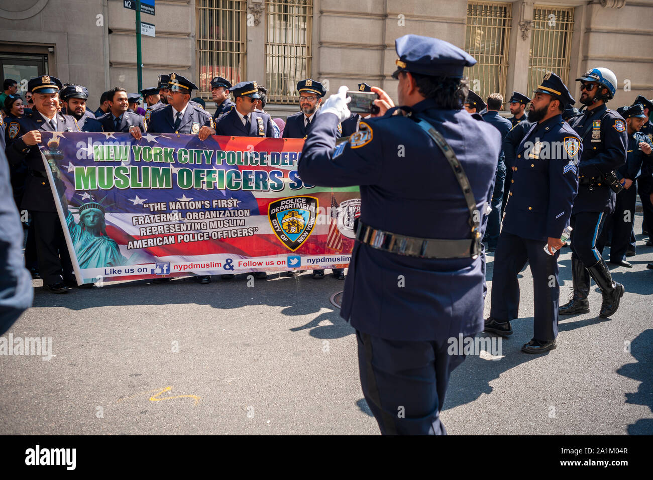 Muslim NYPD officers on Madison Avenue in New York on Sunday, September ...