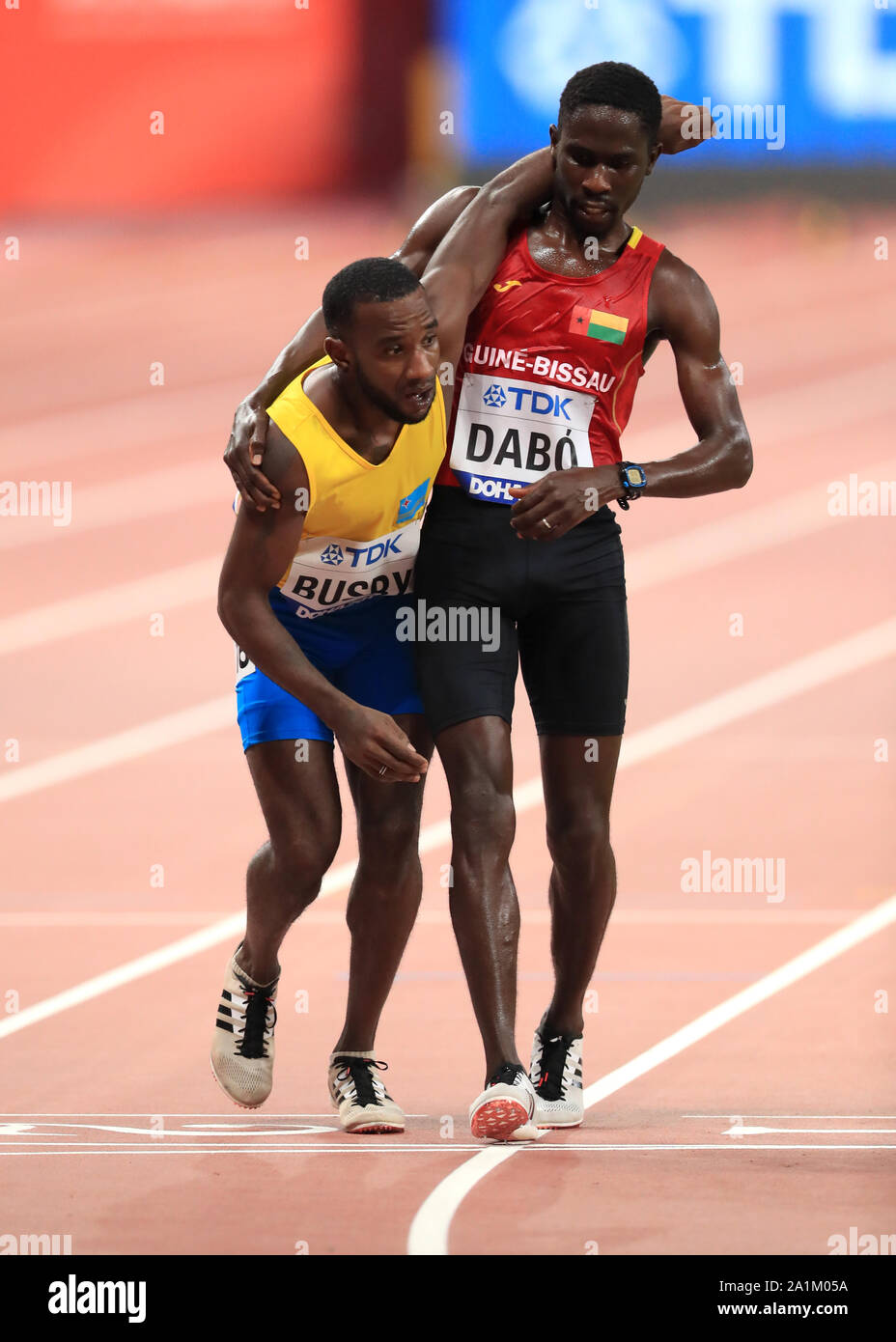Guinea-Bissau's Braima Suncar Dabo carries Aruba's Jonathan Busby over ...